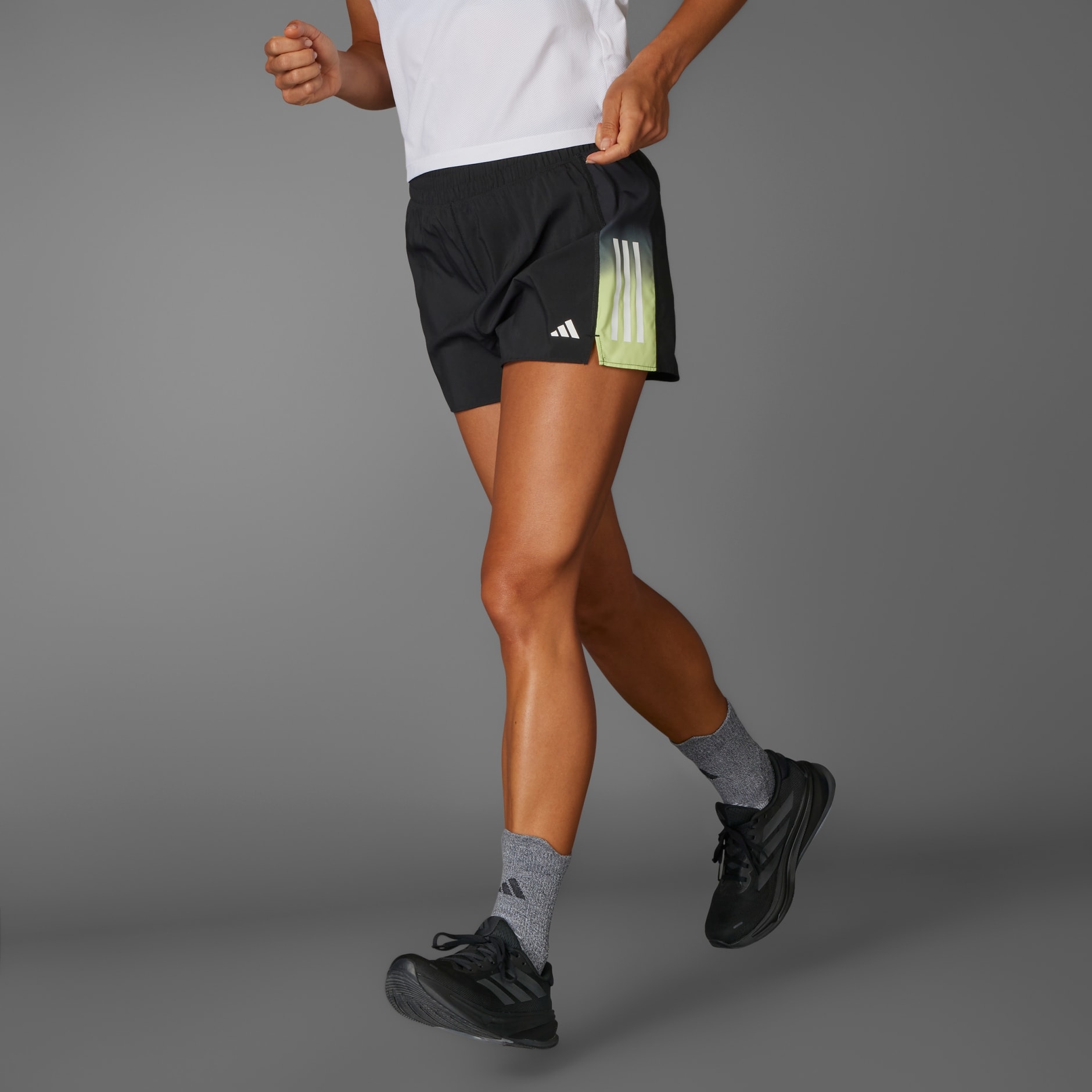 Own the Run CLIMACOOL Colorblock Shorts - Black | adidas Hong Kong