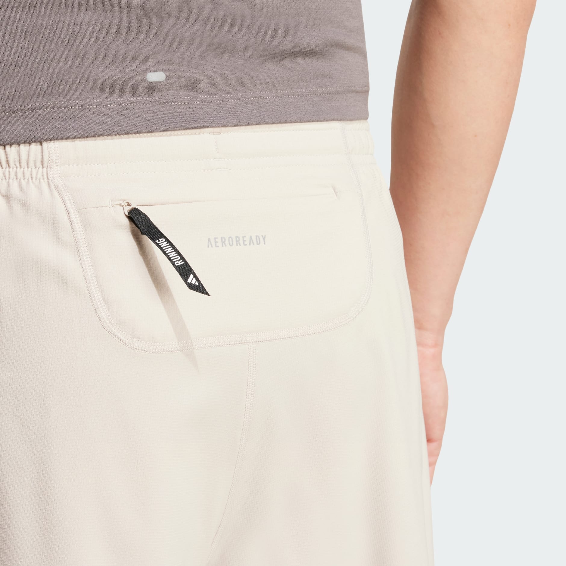 Men's Clothing - Own The Run 3-Stripes Shorts - Beige | adidas Egypt