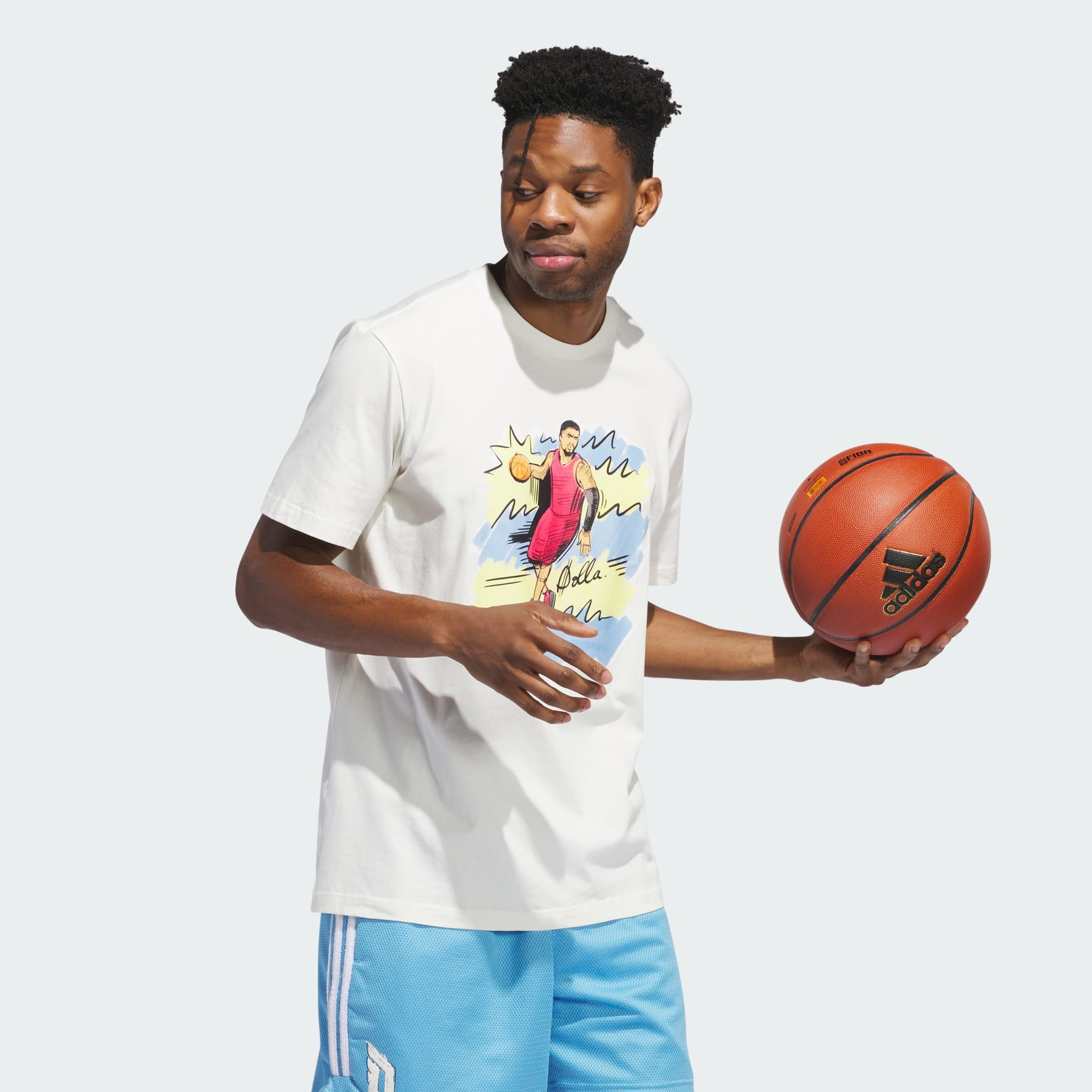 adidas חולצת טי Dame Graphic - לבן | adidas IL