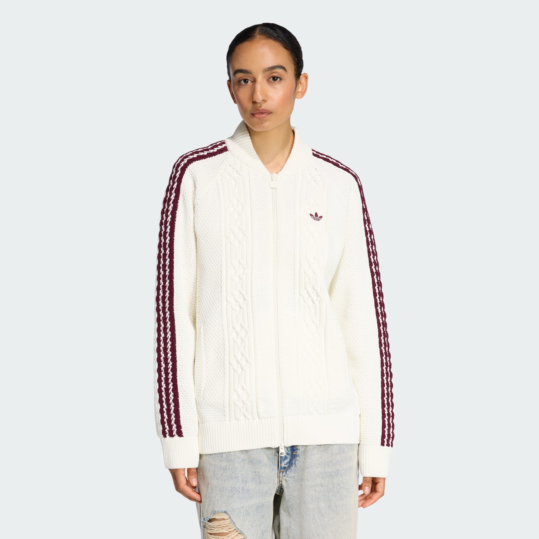 ADIDAS ORIGINALS ARCHIVE CUTLINE KNIT TRACK TOP - White | adidas Hong Kong