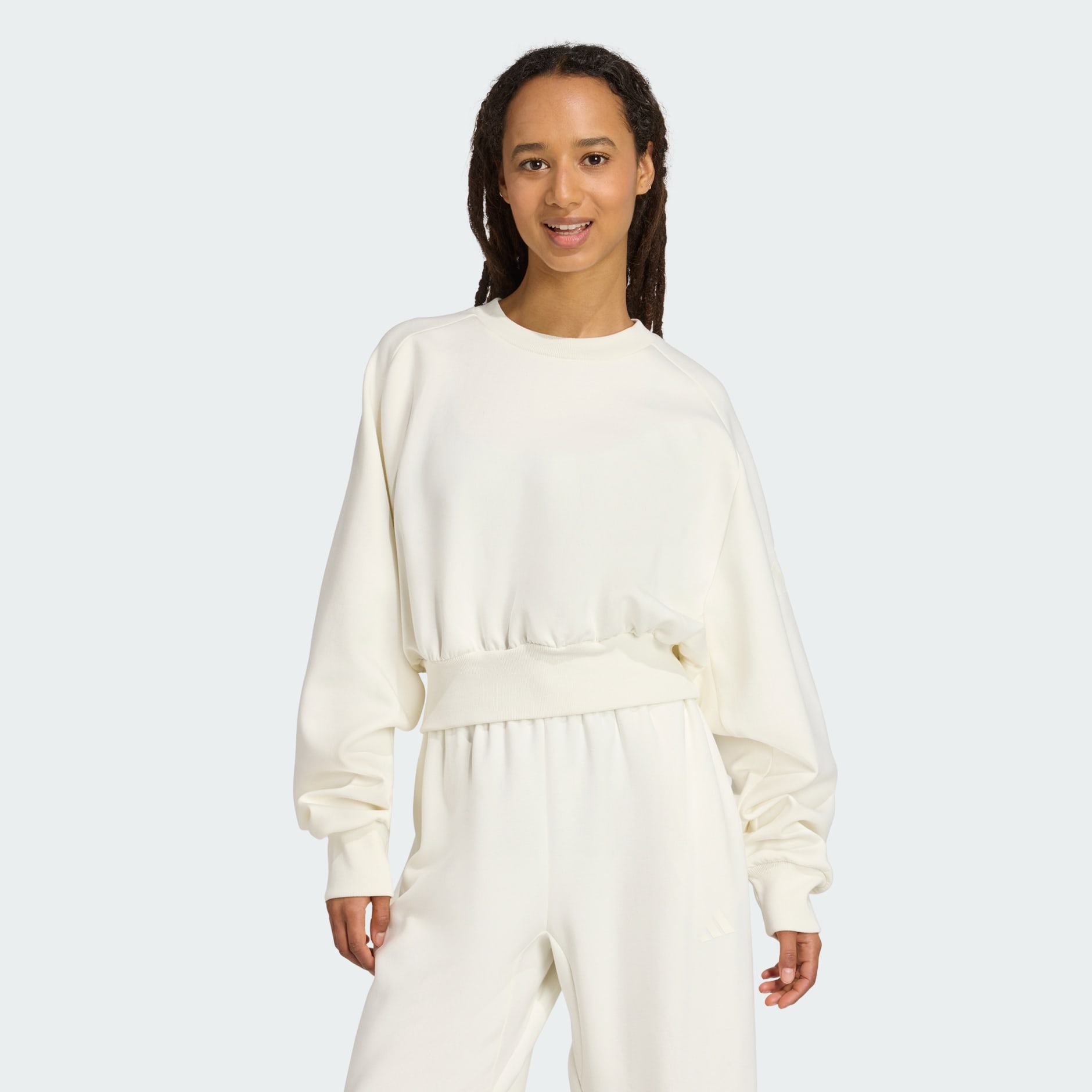 Women's Clothing - Soft Lux Loose Sweatshirt - White | adidas Egypt