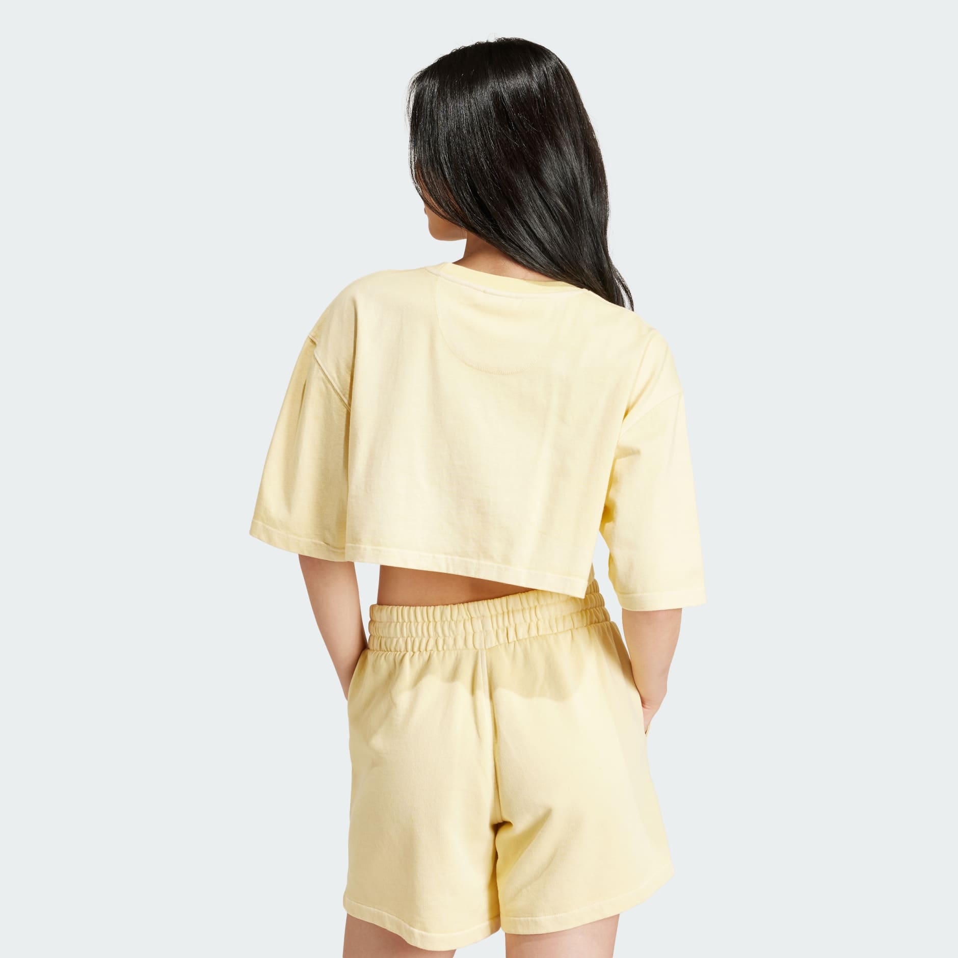 adidas Essentials+ Cropped Tee - Yellow | adidas UAE