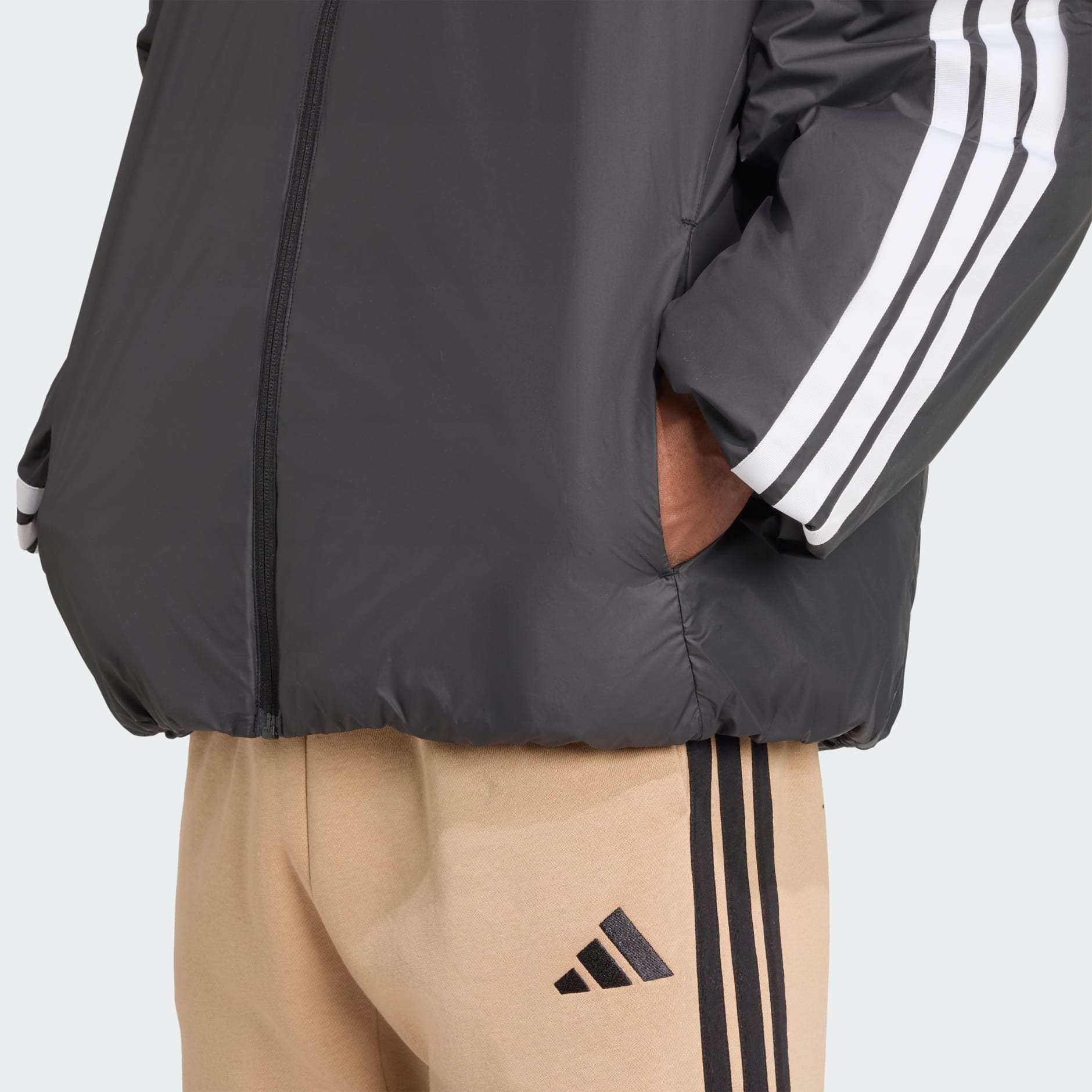Clothing - Essentials CLIMAWARM 3-Stripes Insulated Hooded Jacket - Black | adidas Oman