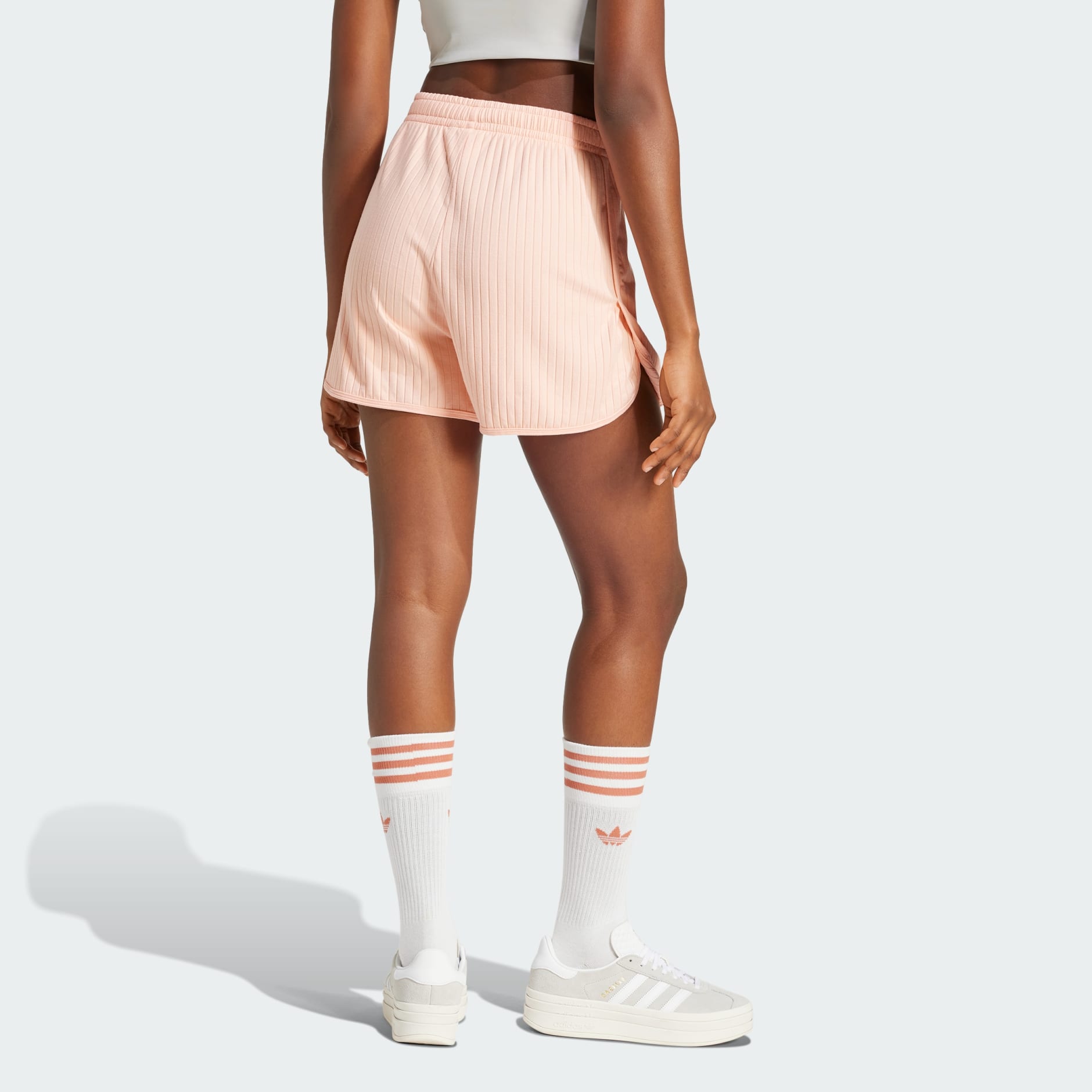 Clothing - Essentials Wide Rib Sprinter Shorts - Pink | adidas South Africa