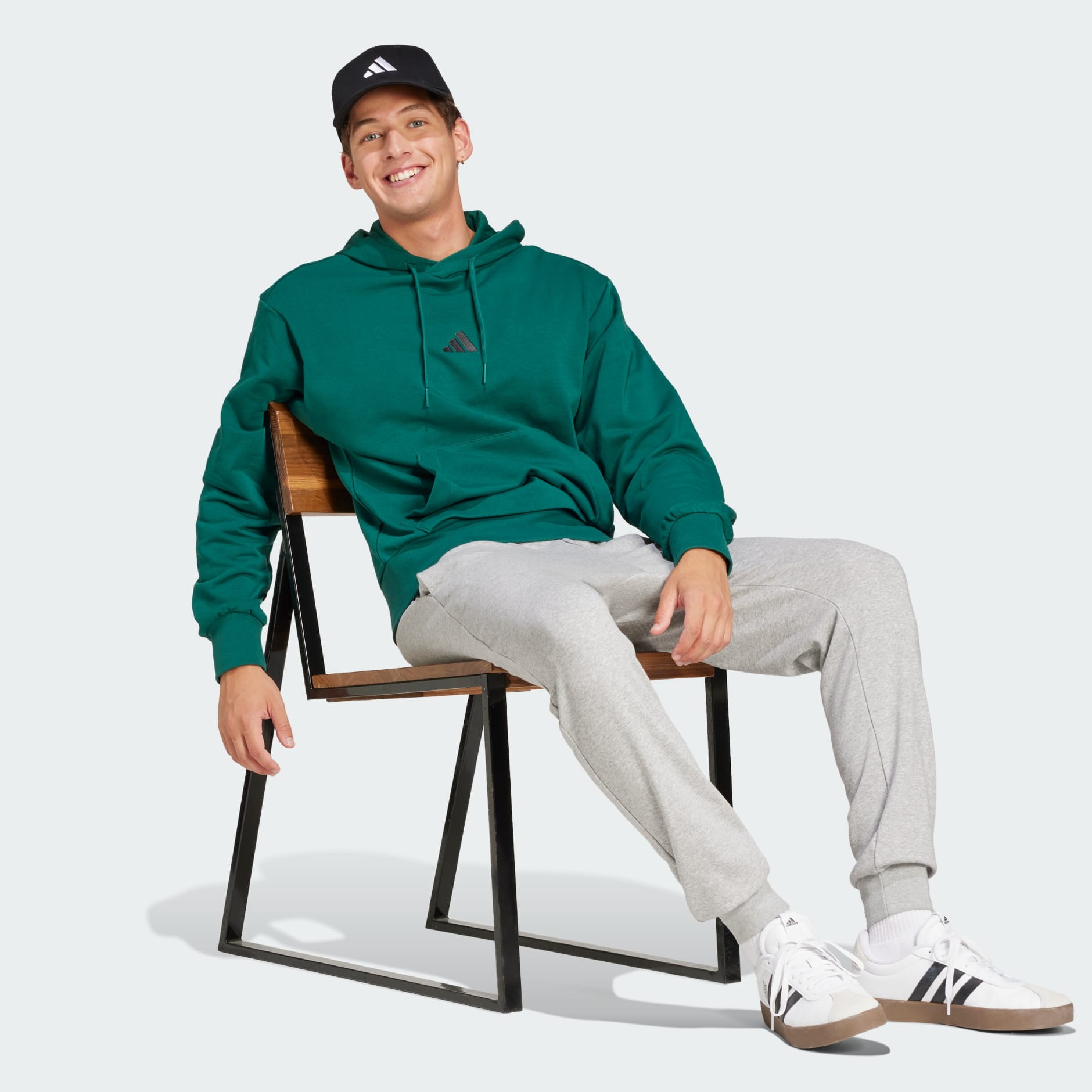 Essentials Feelcozy French Terry Hoodie - Green | adidas Hong Kong