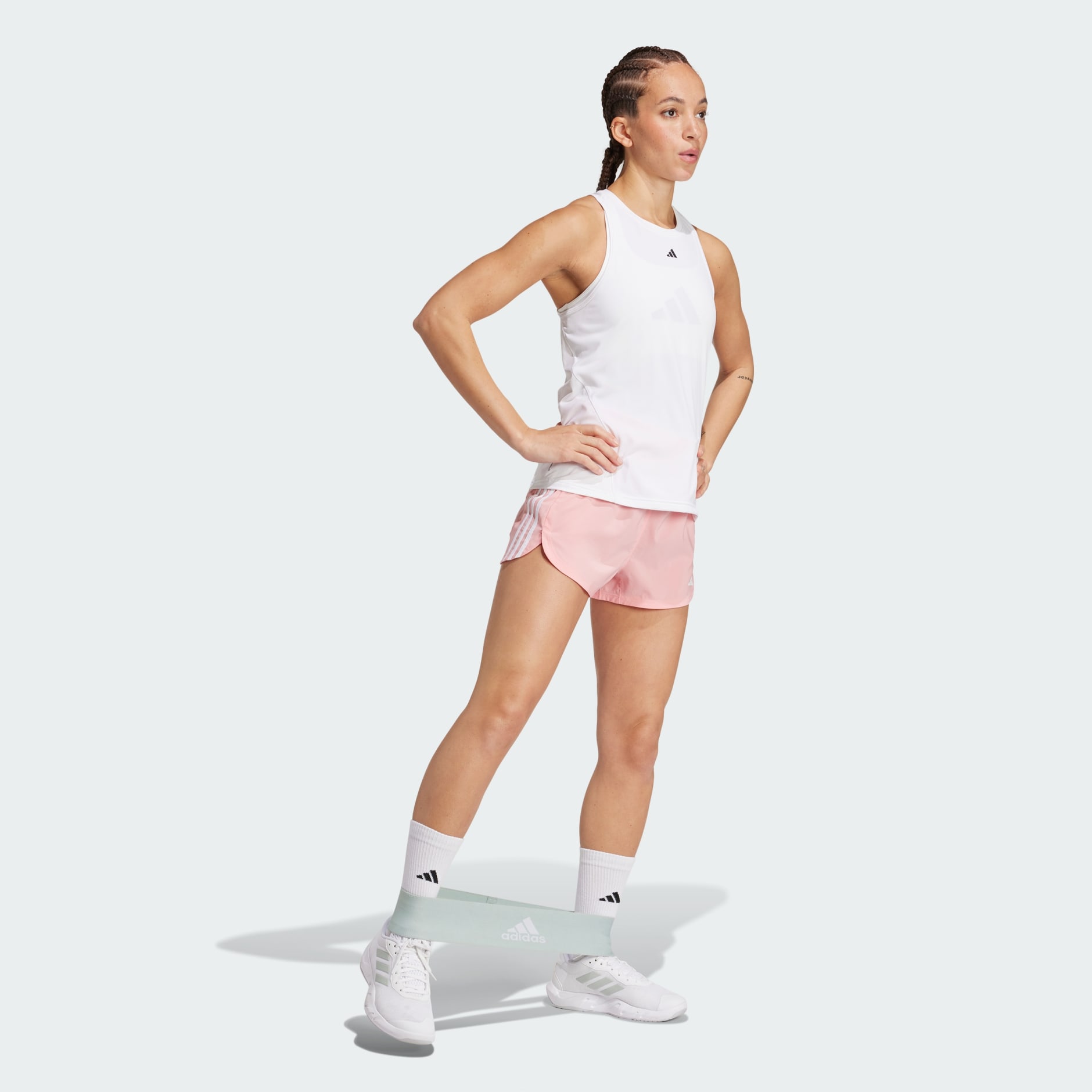 adidas Pacer Training 3-Stripes Woven High-Rise Shorts - Pink | adidas UAE