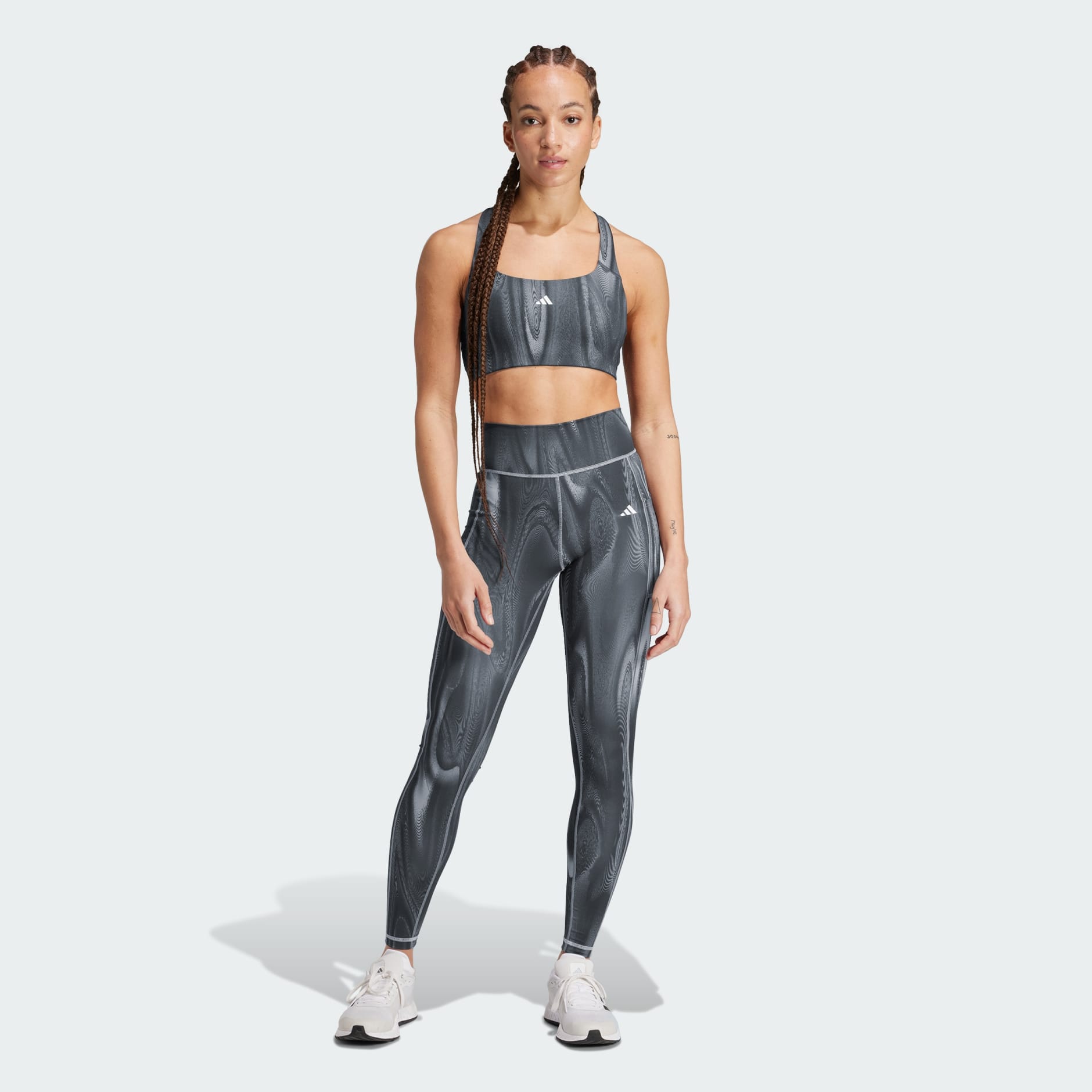 Powerimpact Training Medium-Support 3-Stripes Bra - Grey | adidas Hong Kong