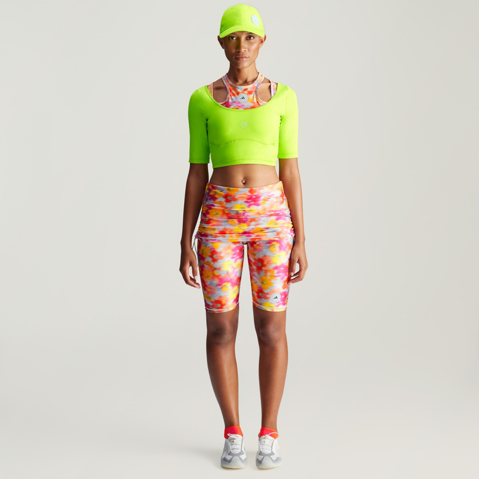 adidas טייץ רכיבה adidas by Stella McCartney Printed Shine Rolltop ...