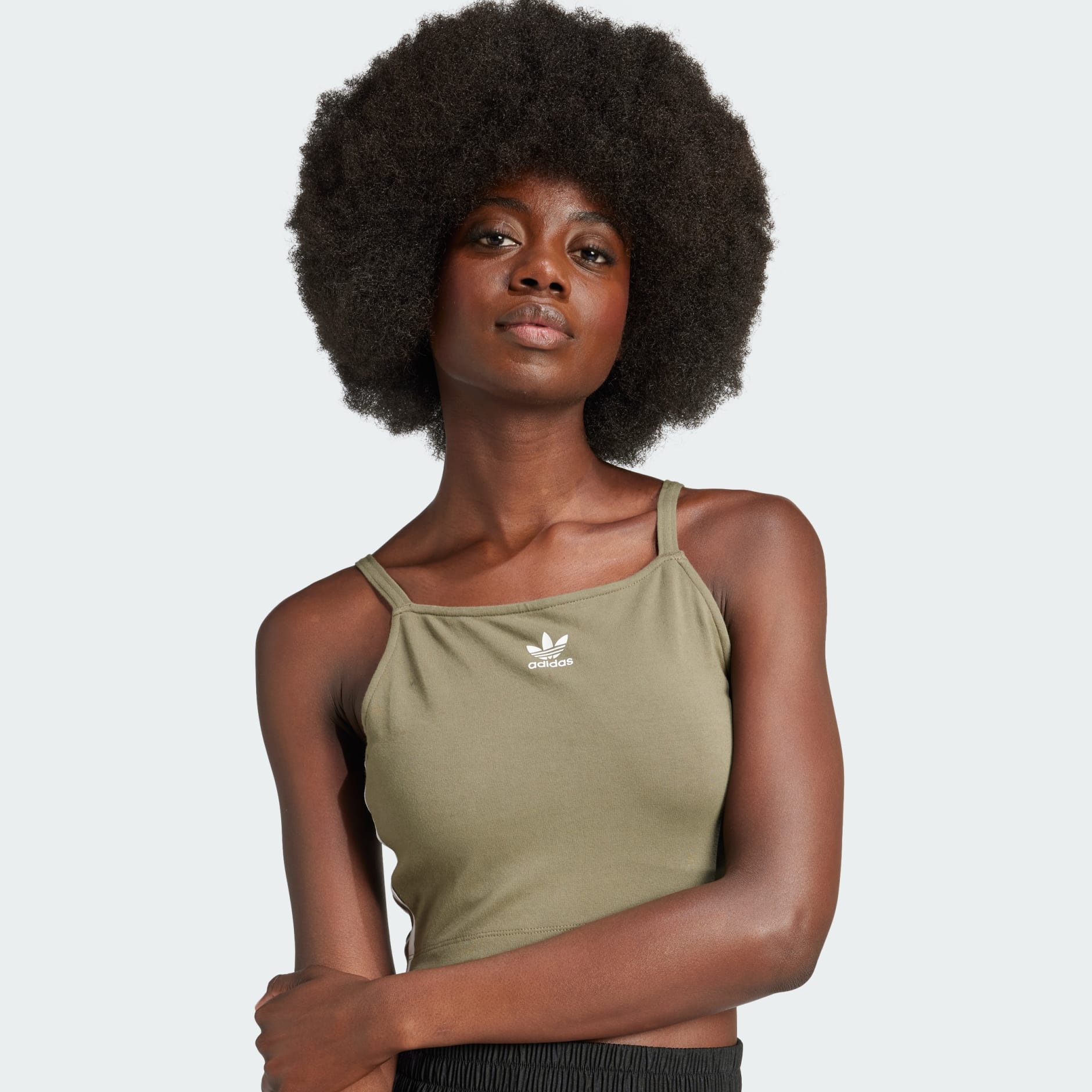 Adicolor 3-Stripes Crop Top - Green | adidas Hong Kong