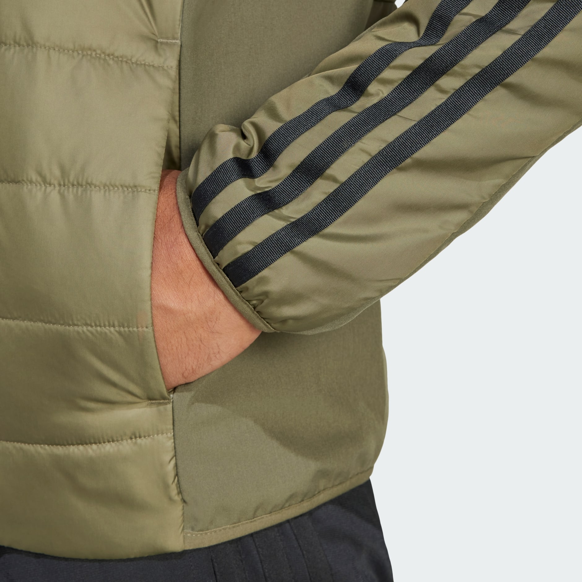 Clothing - Essentials 3-Stripes Insulation Hybrid Jacket - Green | adidas South Africa
