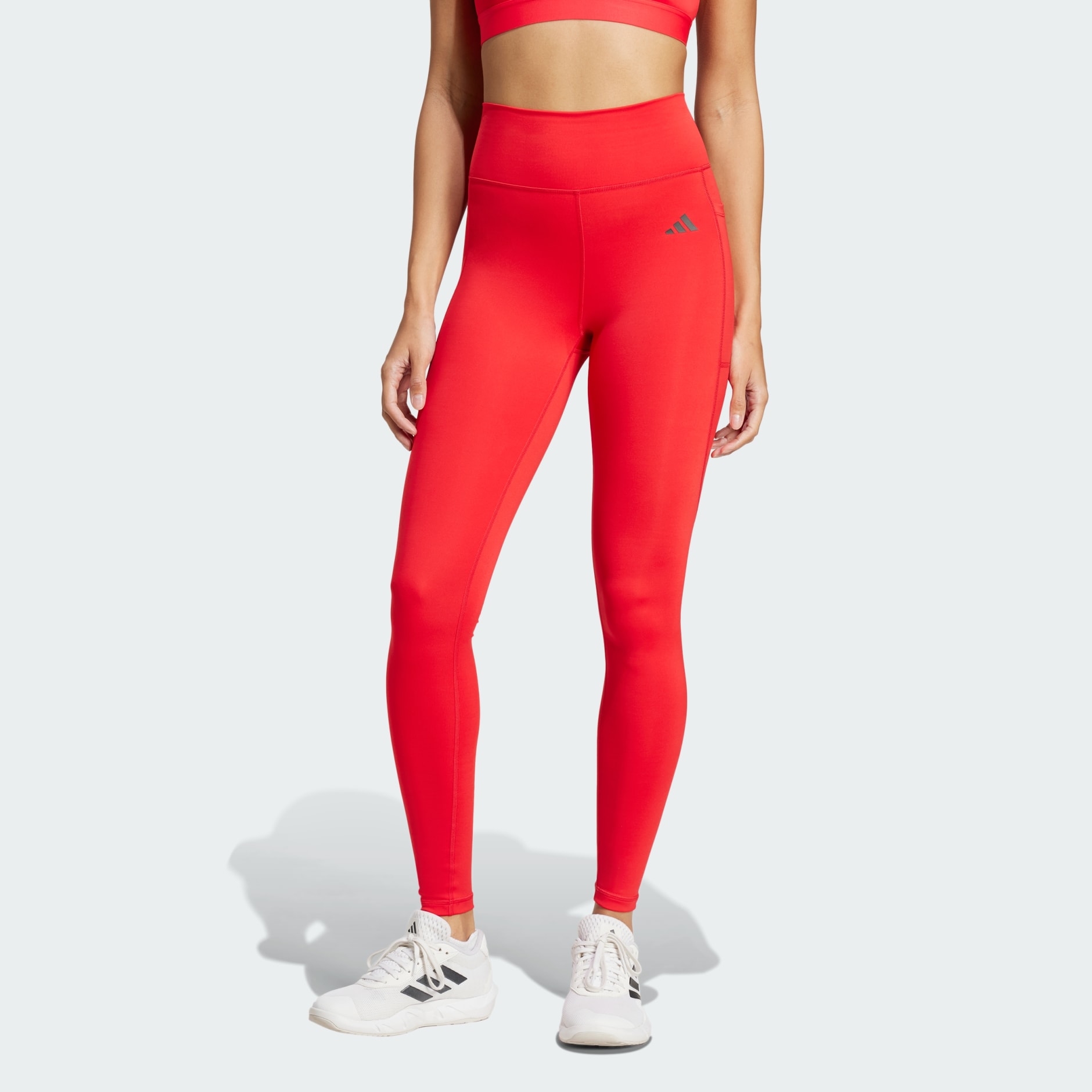 adidas Legging long à poche de rangement Optime Essentials - Rouge
