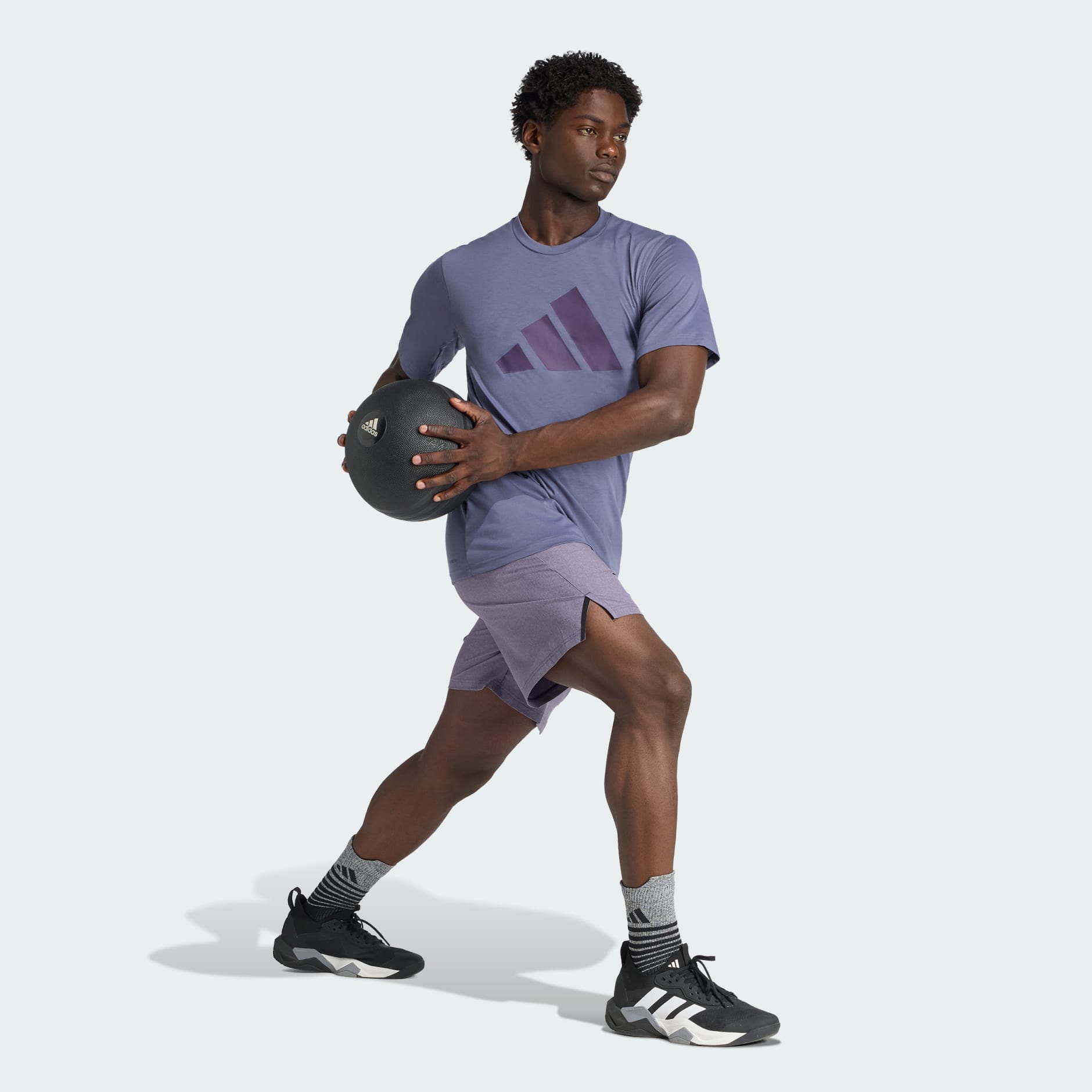 adidas Train Essentials Feelready Logo Training Tee - Purple | adidas UAE