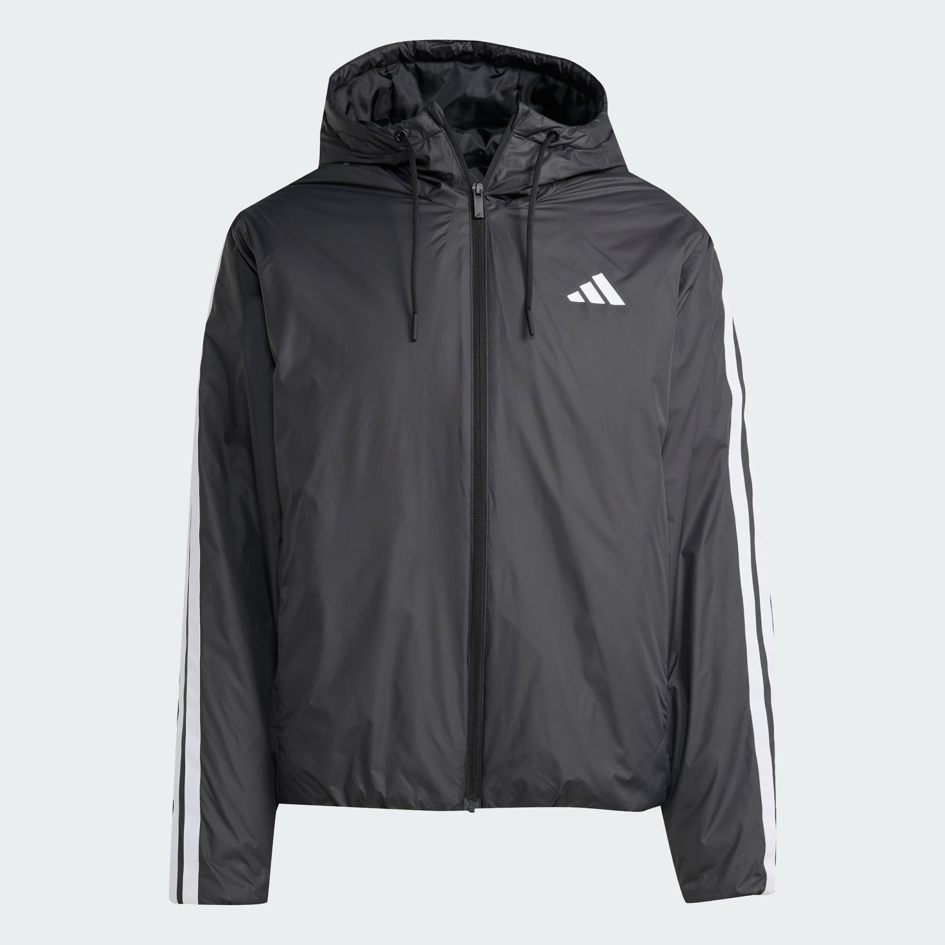 Clothing - Essentials CLIMAWARM 3-Stripes Insulated Hooded Jacket - Black | adidas Oman