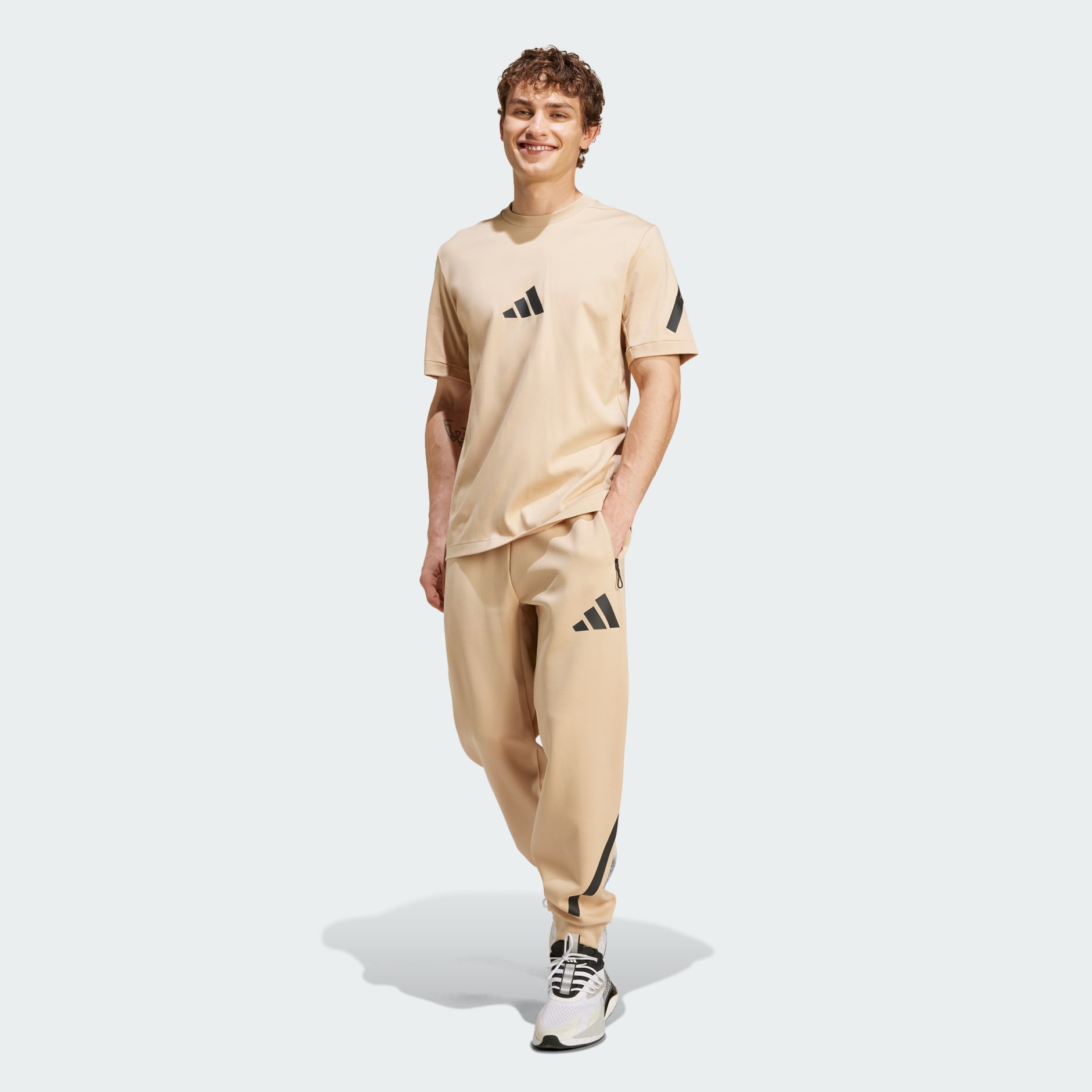 Clothing - adidas Z.N.E. Tee - Beige | adidas Bahrain