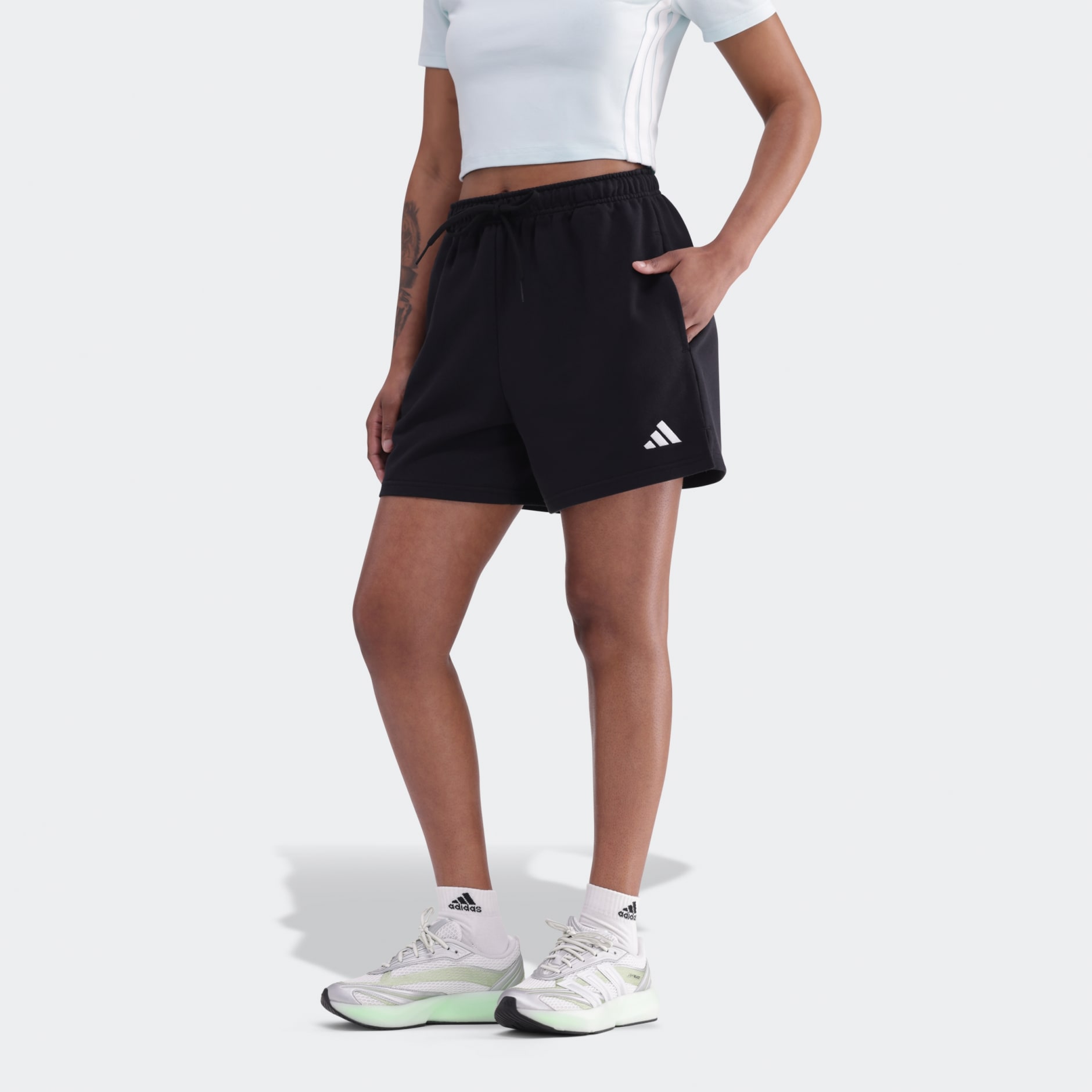 Clothing - Essentials Small Logo Feel Cozy Shorts - Black | adidas ...