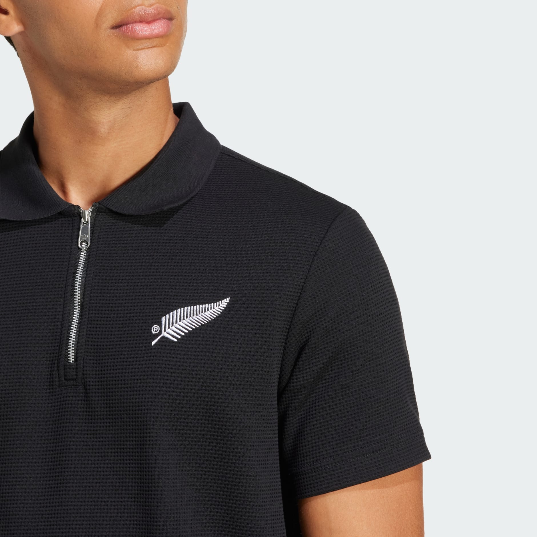 adidas All Blacks Essentials Waffle Polo Shirt - Black | adidas TZ