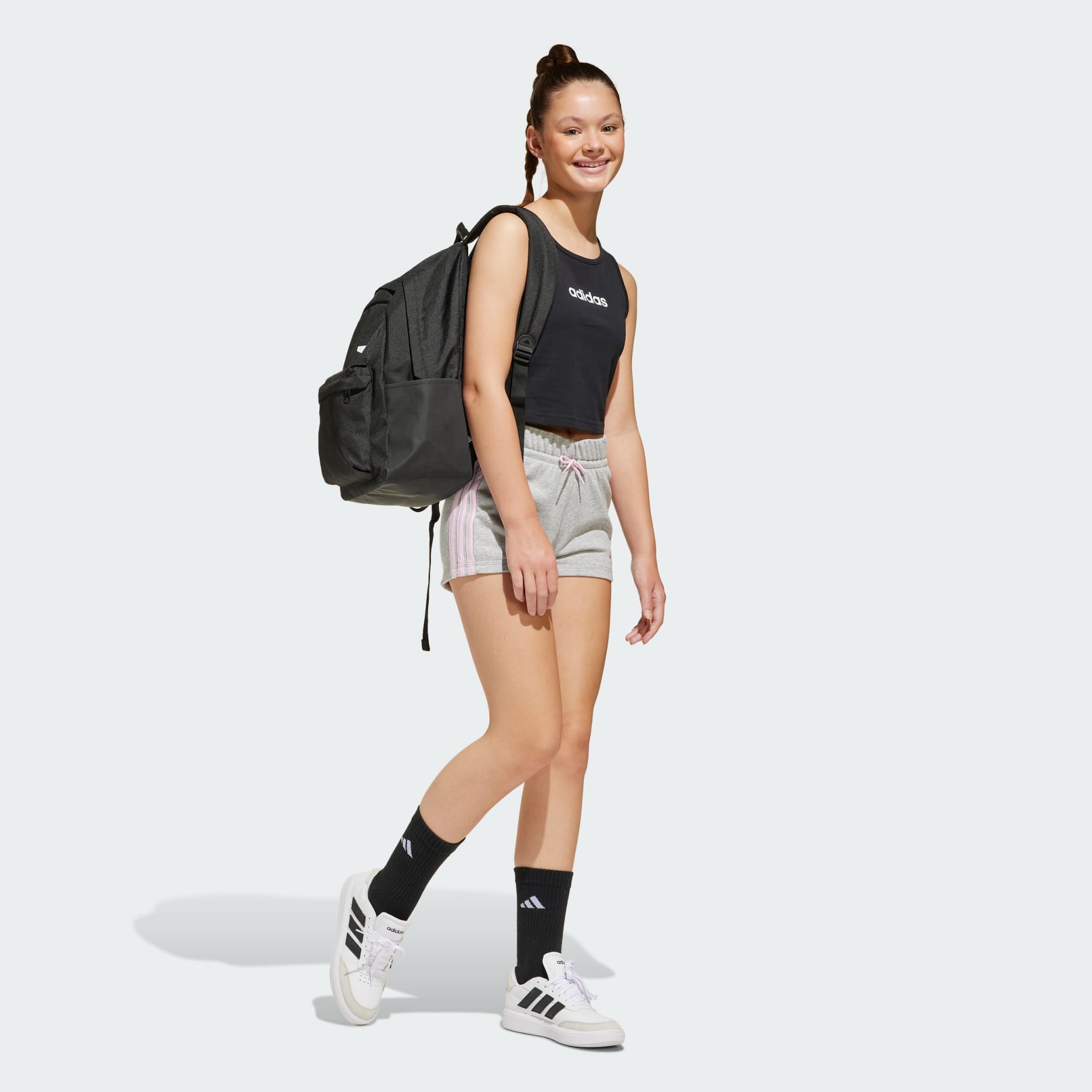 adidas Classic 3 Bar Logo Backpack - Black | adidas UAE