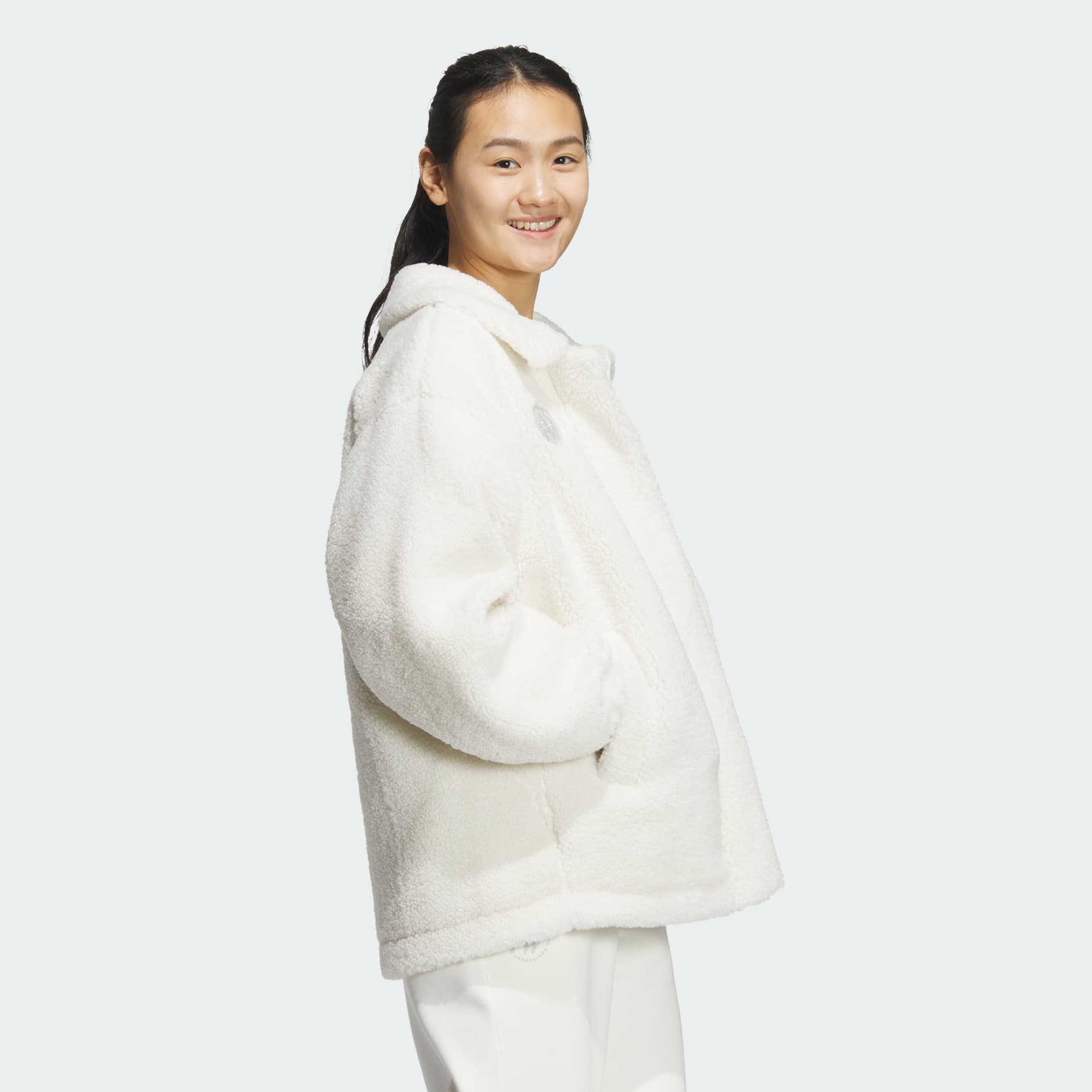 Lounge Warm Boa Jacket - White | adidas Hong Kong
