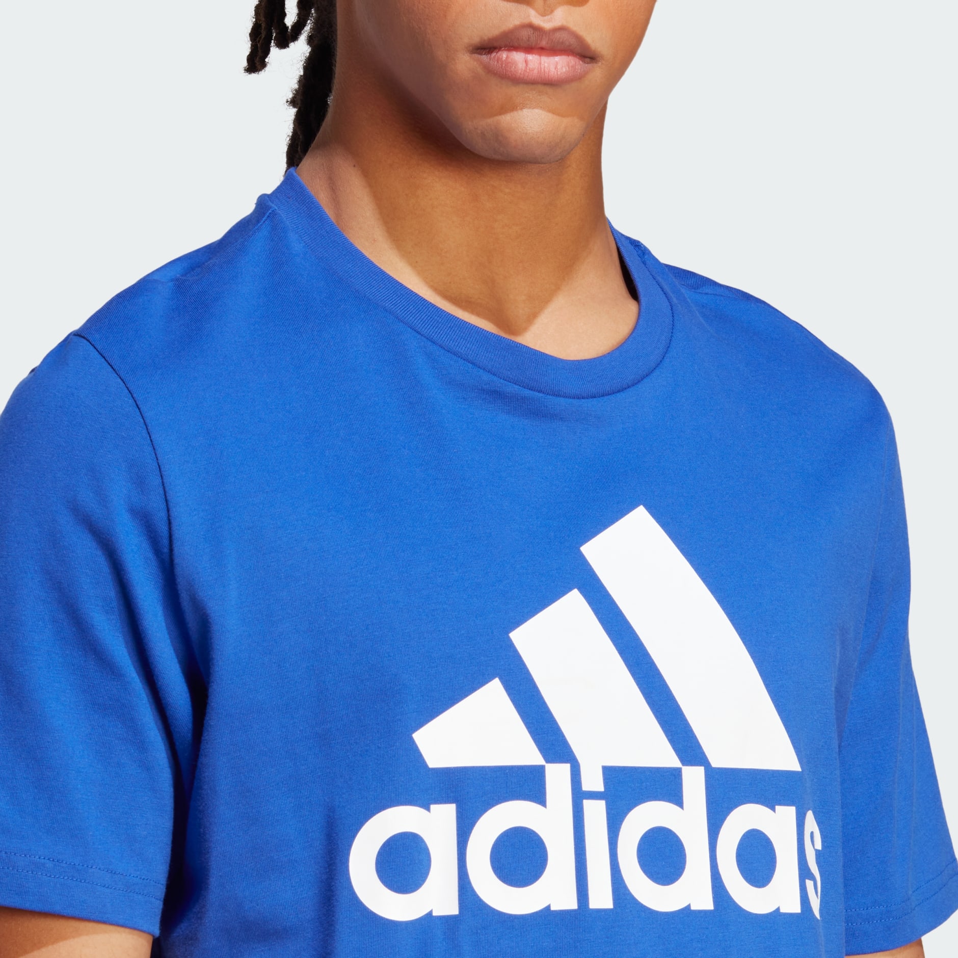 adidas Essentials Single Jersey Big Logo Tee - Blue | adidas TZ