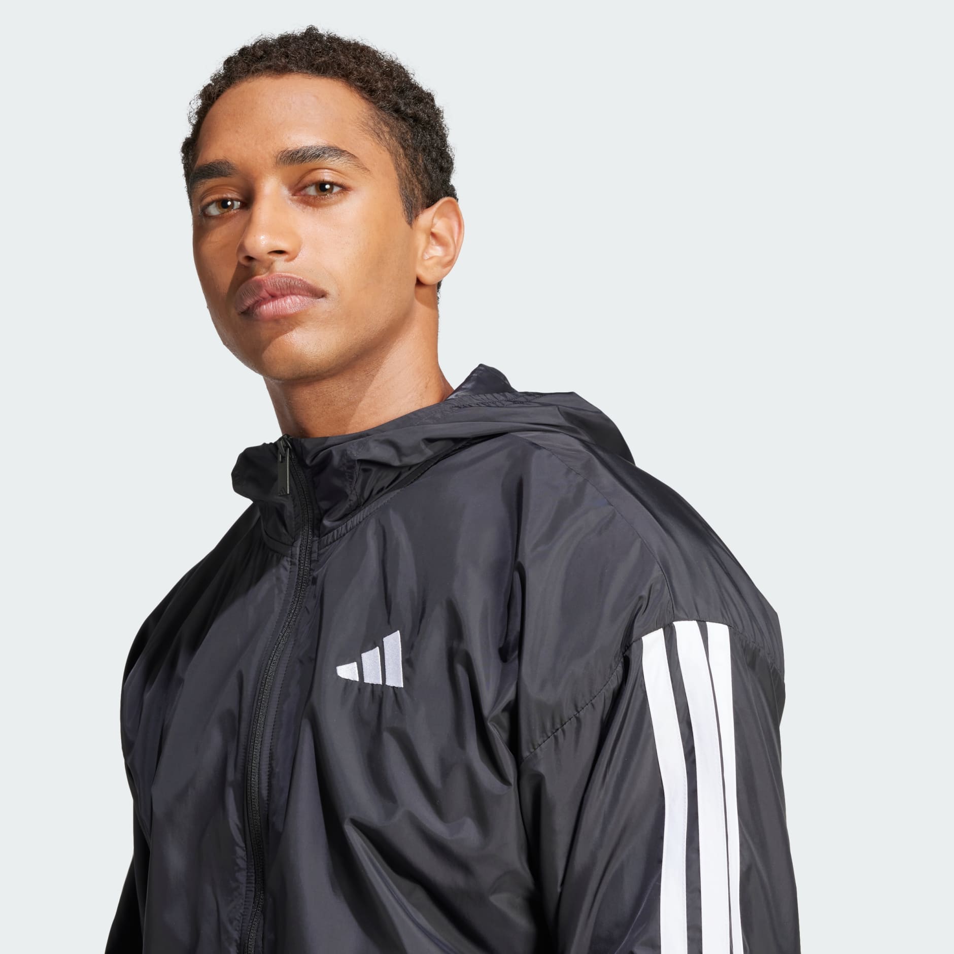 Essentials 3-Stripes Windbreaker - Black | adidas Hong Kong