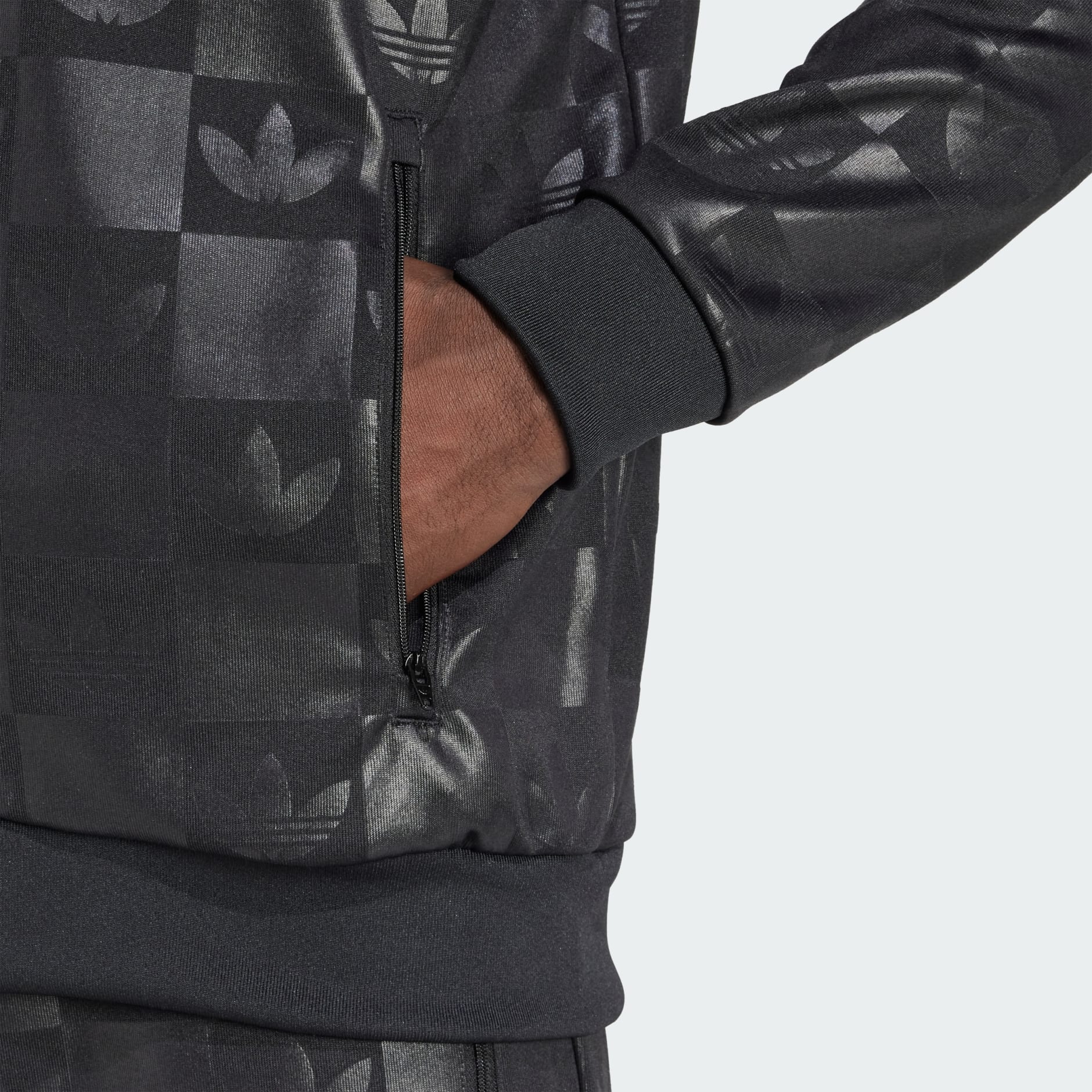 Clothing - Monogram All Over Print Regular Track Top - Black | adidas ...