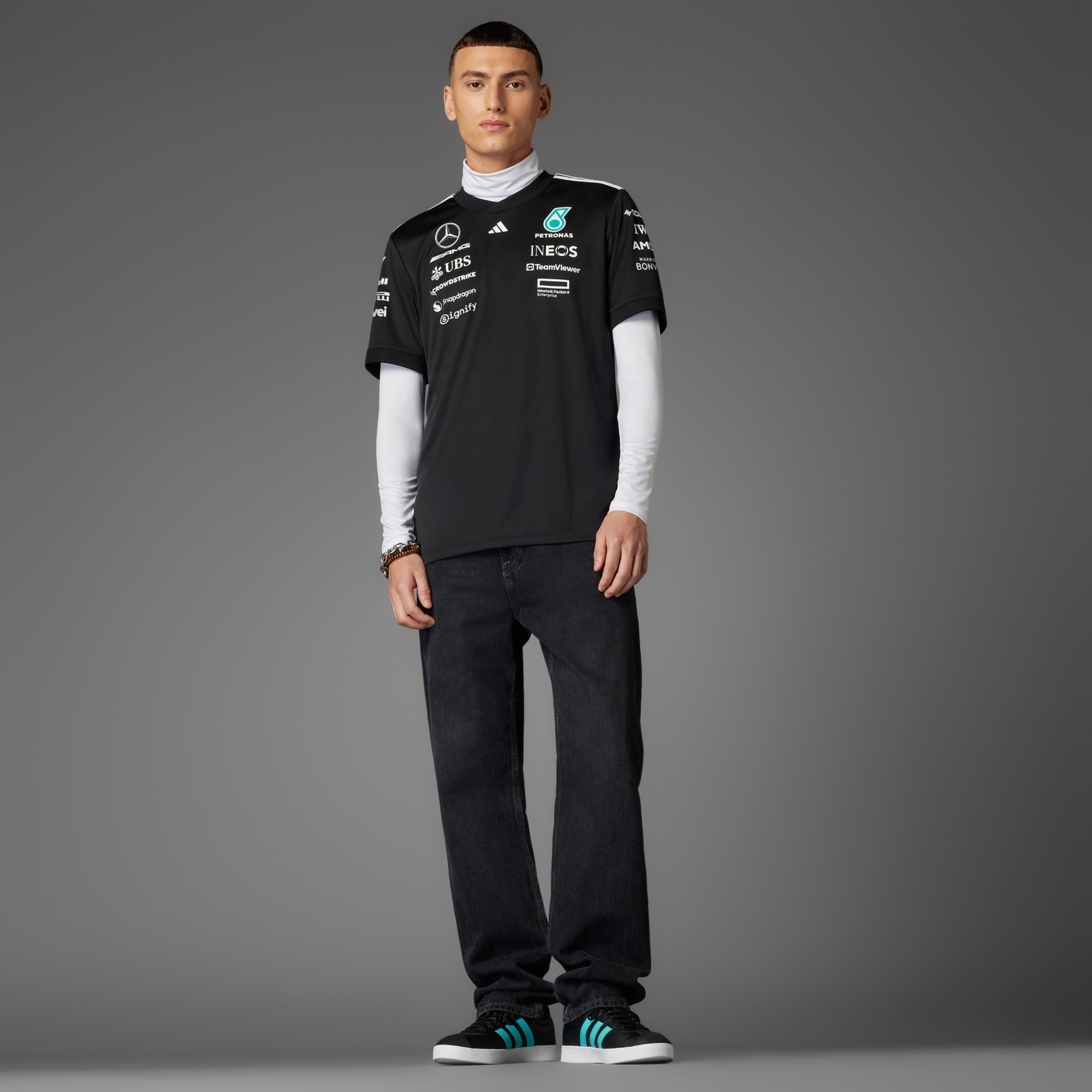 adidas MAILLOT PILOTE MERCEDES - AMG PETRONAS FORMULA ONE TEAM - Noir