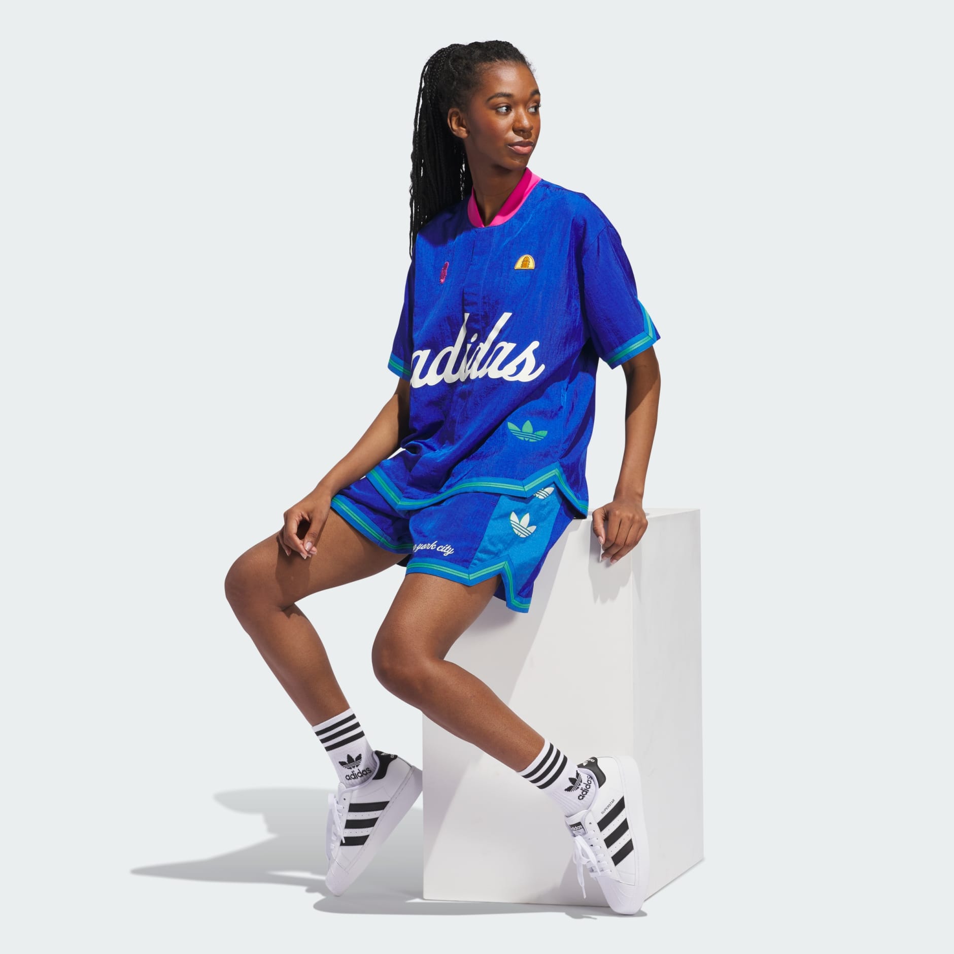 adidas Hoop York City Shorts (Gender Neutral) - Blue | adidas UAE