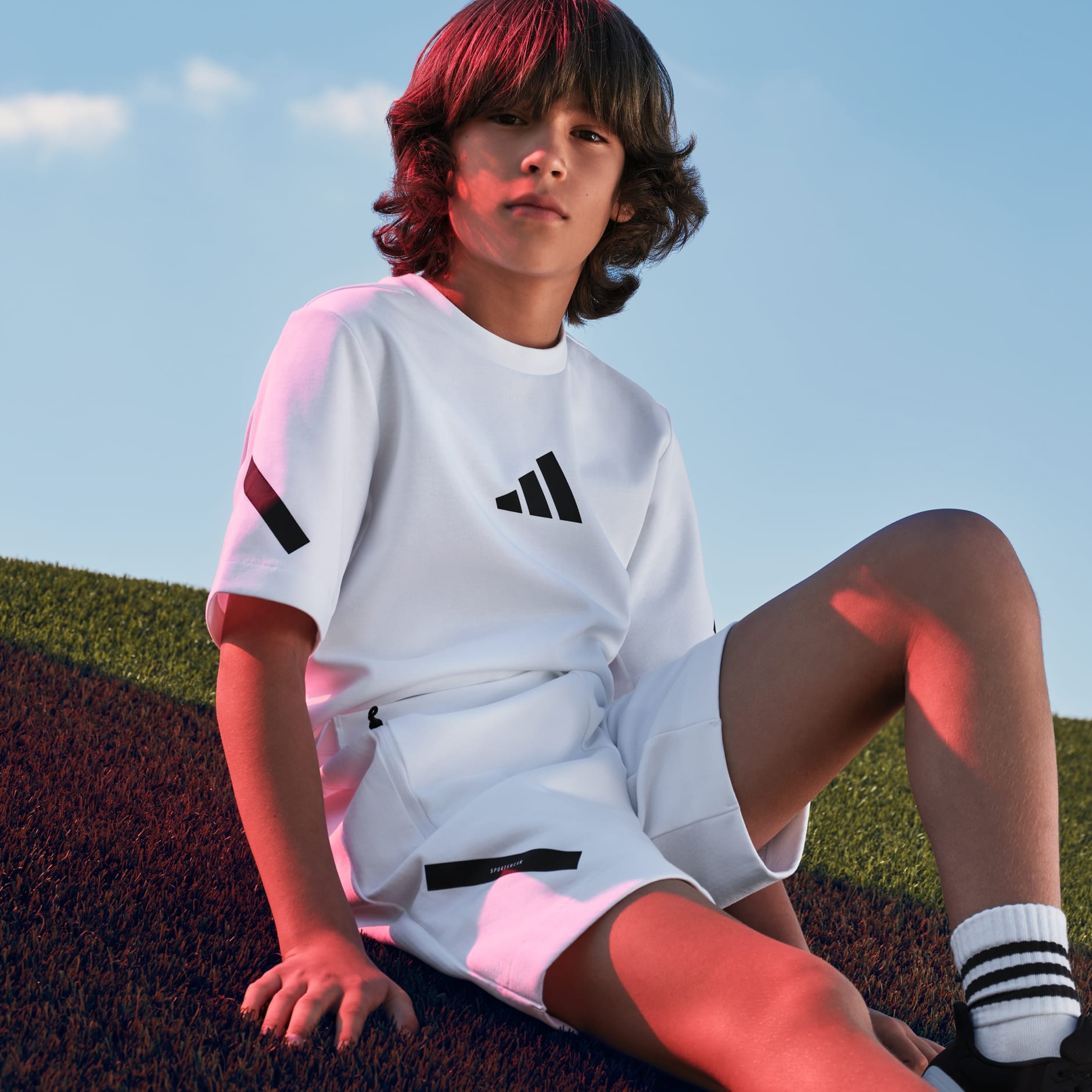 adidas Z.N.E. Tee Kids - White | adidas Hong Kong