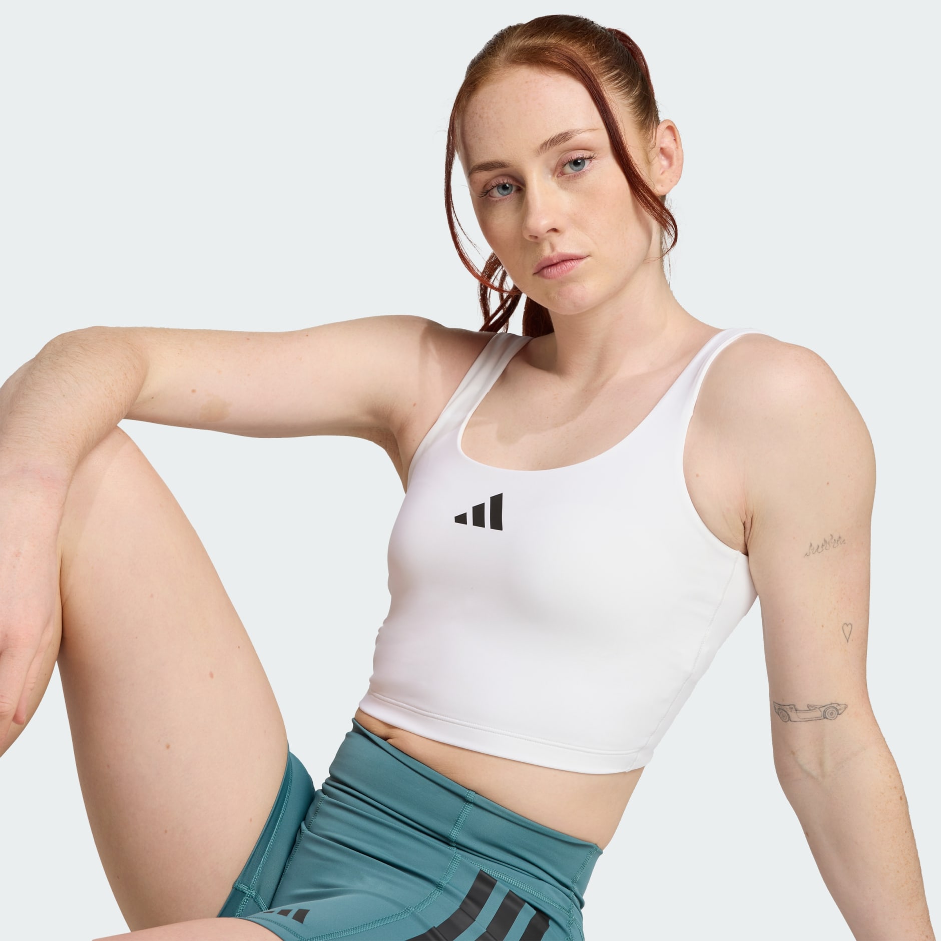 CLOTHING - Power Light Support Bra Tank - White | adidas Qatar