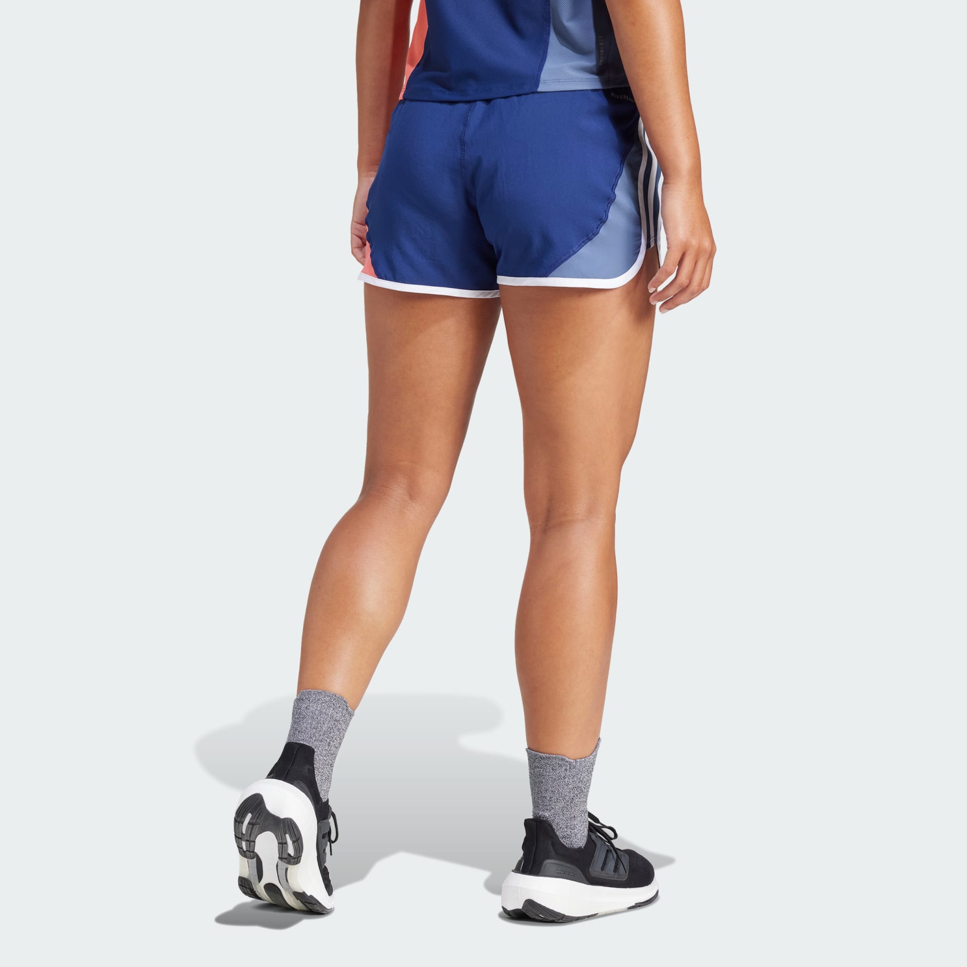 Women's Clothing - Own the Run Colorblock Shorts - Blue | adidas Bahrain