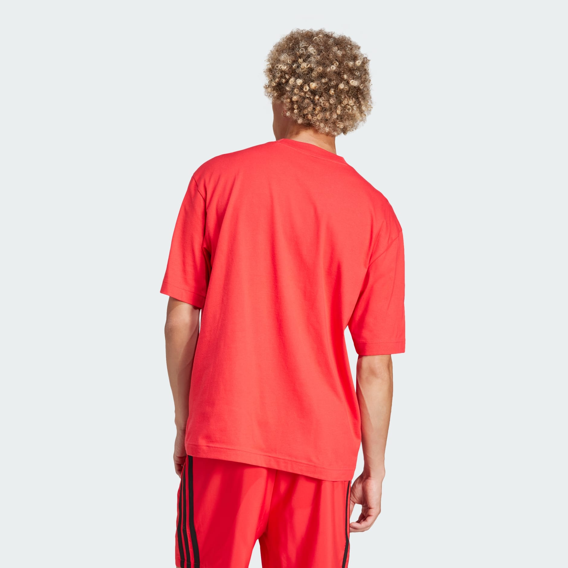 adidas Essentials Loose Fit 3 Bar Logo Tee - Red | adidas UAE