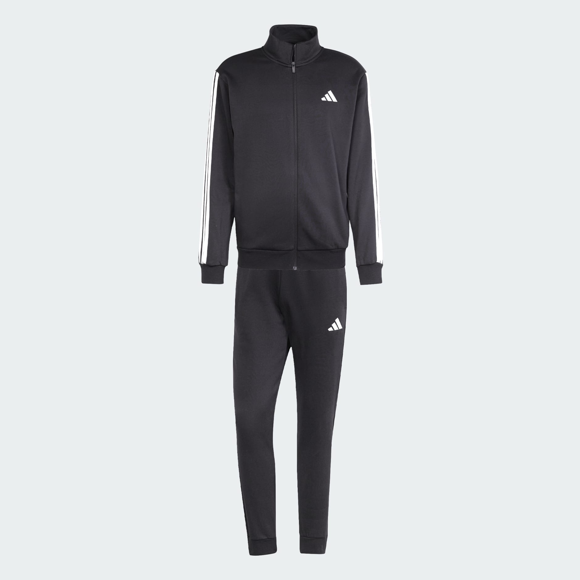 Clothing - 3-STRIPES FLEECE TRACKSUIT - Black | adidas Oman