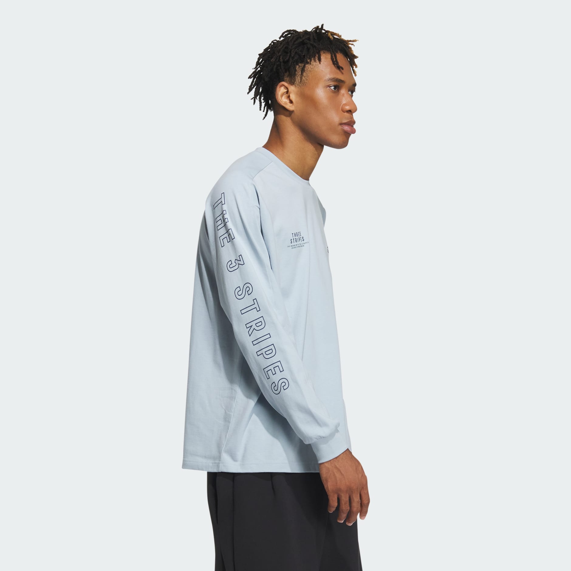 Wording Loose Fit Heavy Single Jersey Long Sleeve Tee - Blue | adidas ...