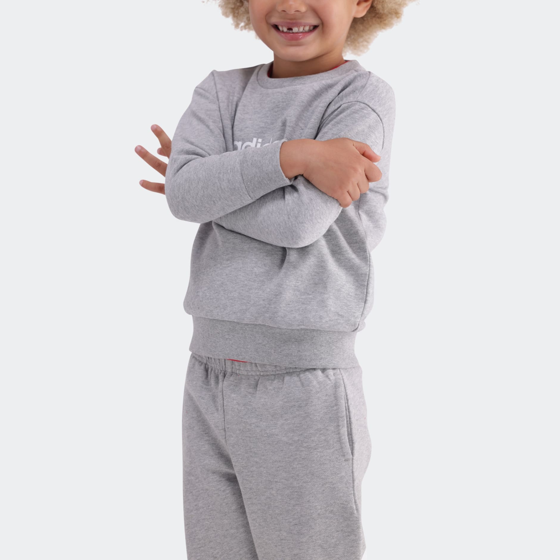 Clothing - Essentials Crew Sweatshirt Kids - Grey | adidas South Africa