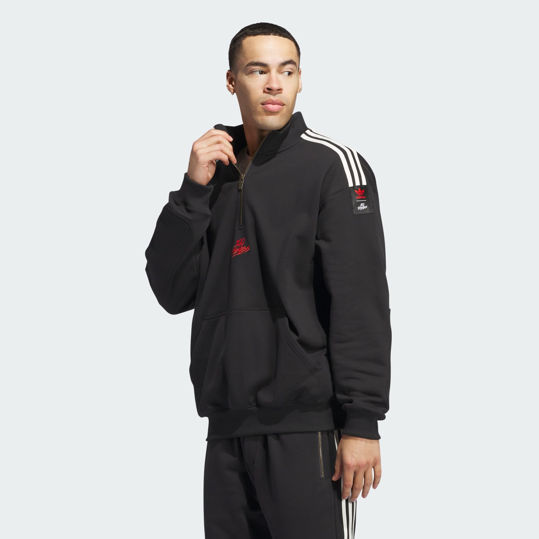 adidas 100 Thieves 1/2 Zip - Black | adidas GH