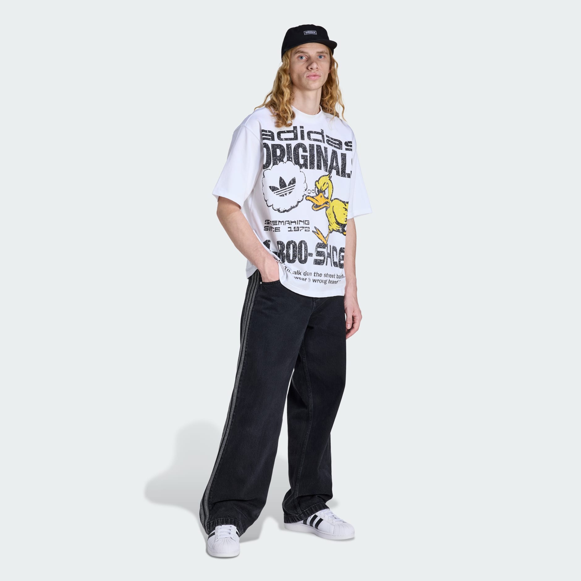 Clothing - Originals Duck Graphic Tee - White | adidas Israel