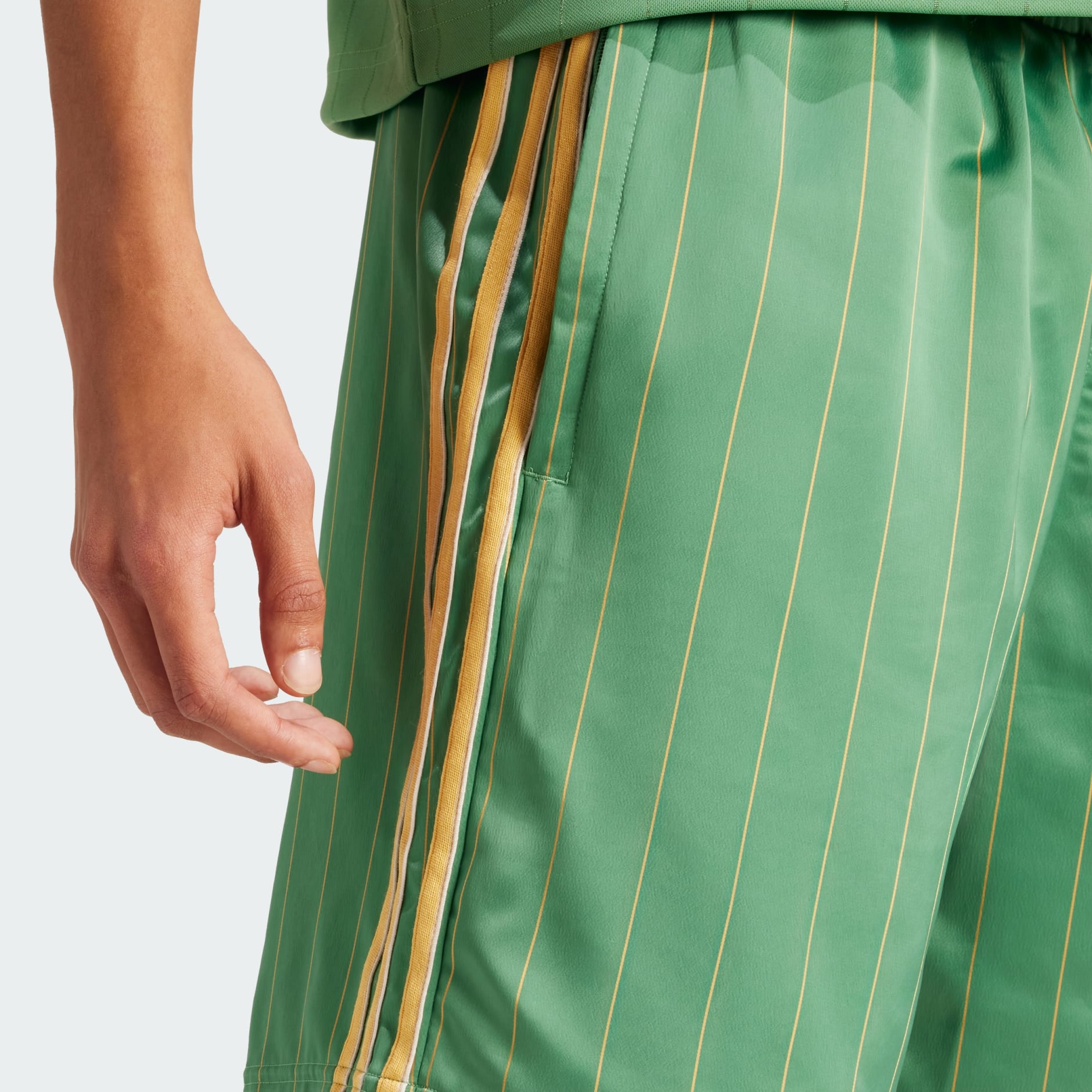 adidas Pinstripe Sprinter Shorts - Green | adidas LK