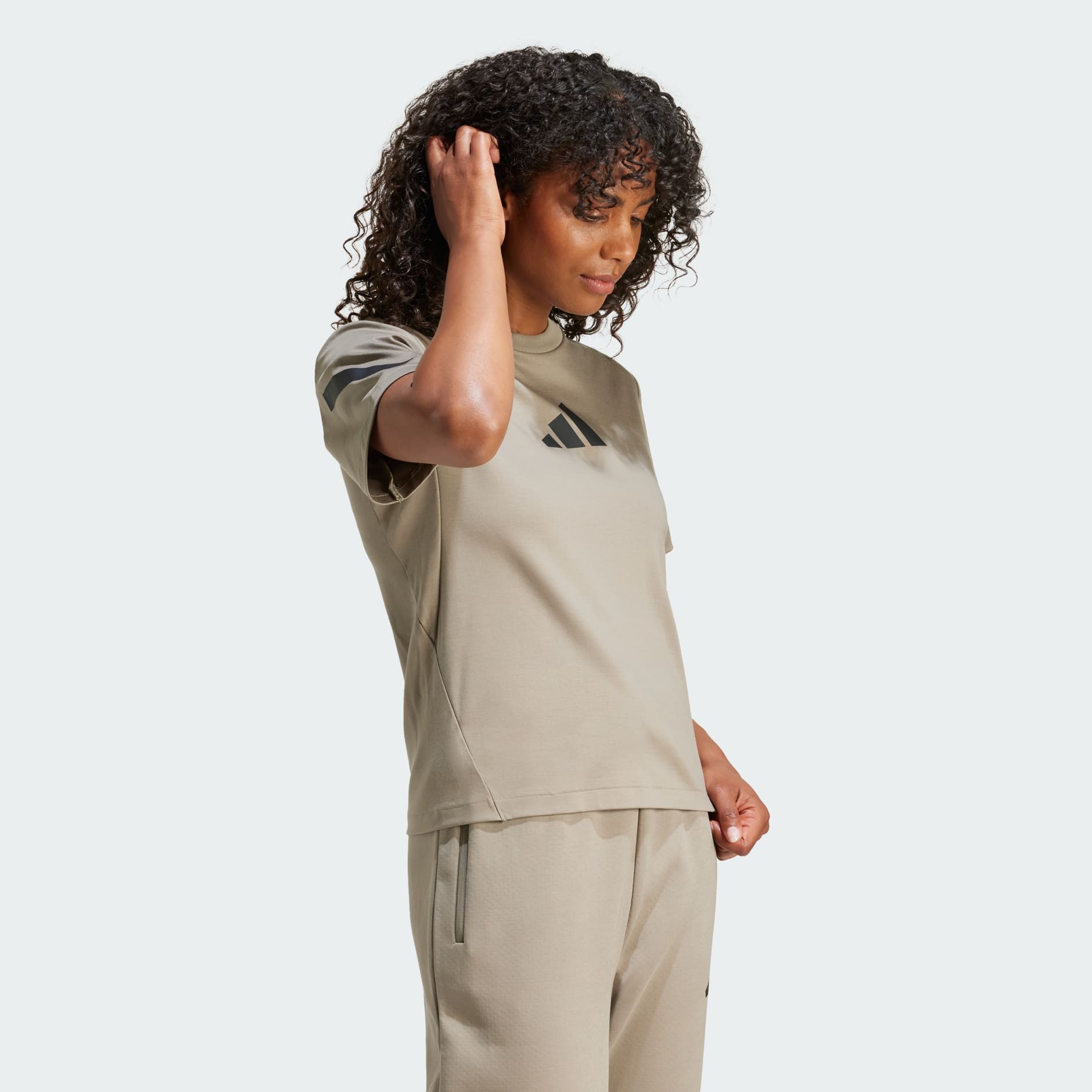 Women's Clothing - adidas Z.N.E. Tee - Brown | adidas Saudi Arabia