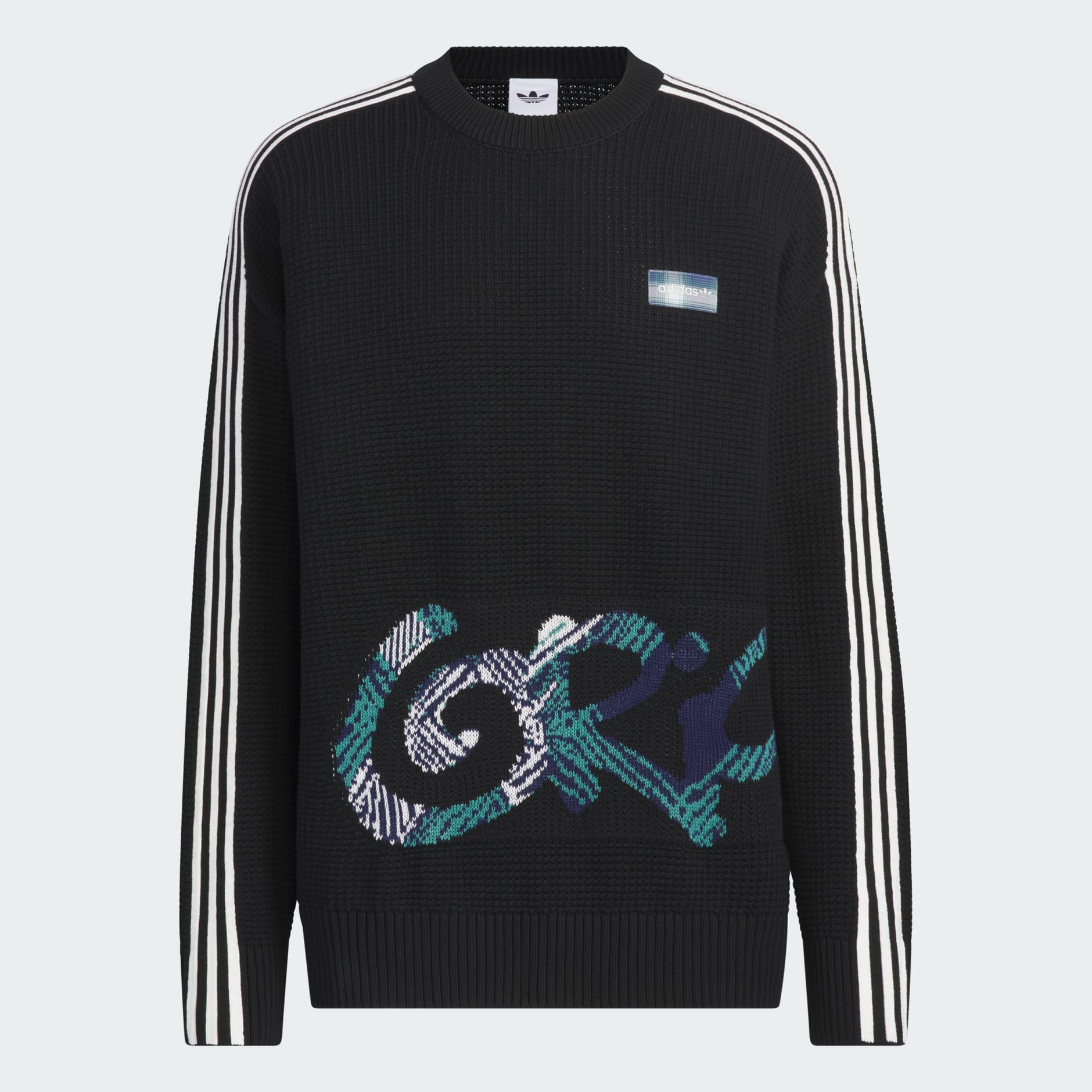 PLAID SWEATER - Black | adidas Hong Kong