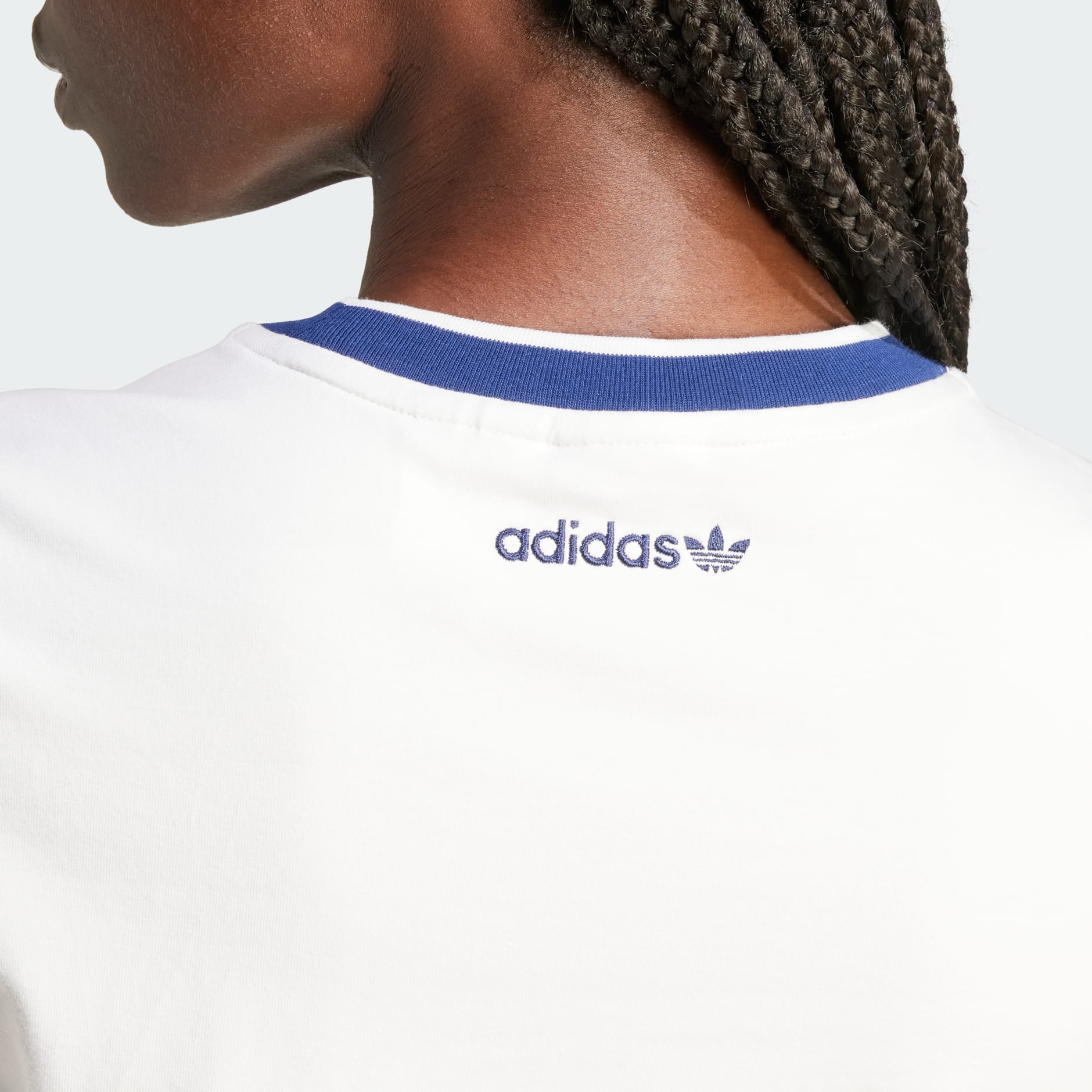 adidas Graphic Badge Slim 3-Stripes Tee - White | adidas UAE