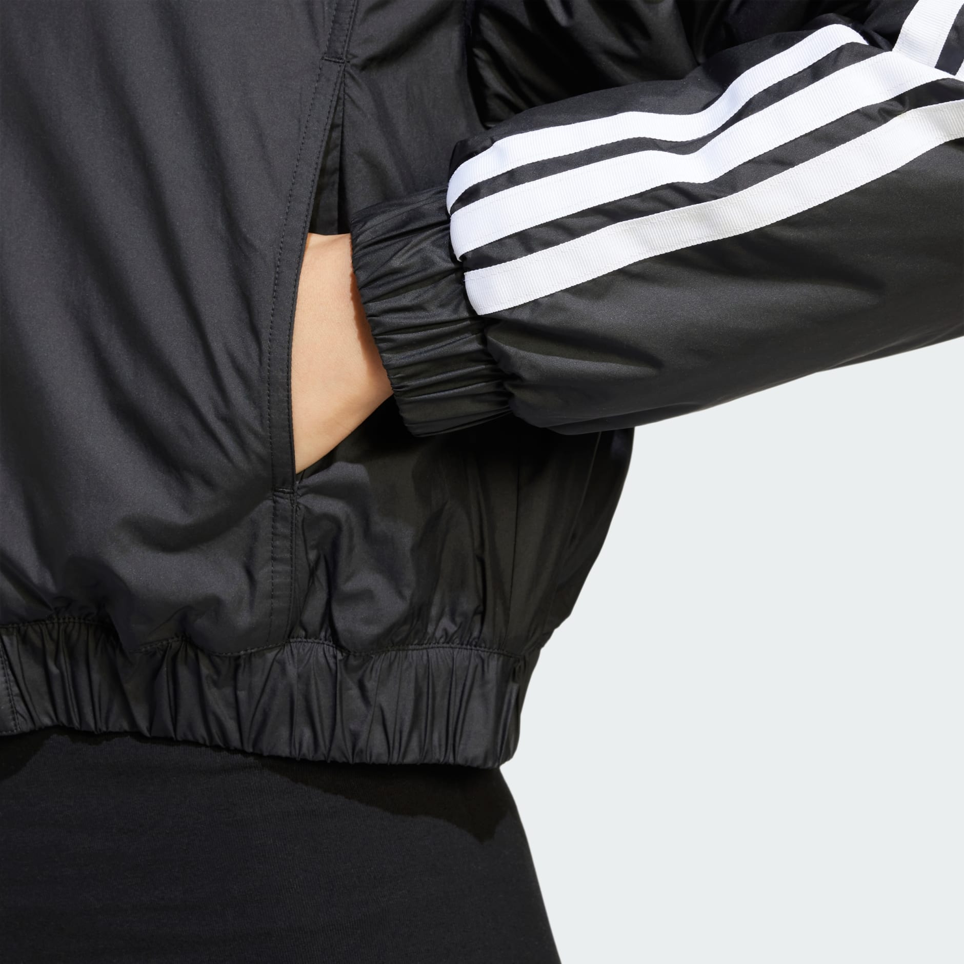 CLOTHING - Essentials 3-Stripes Insulated Crop Bomber Jacket - Black | adidas Kuwait