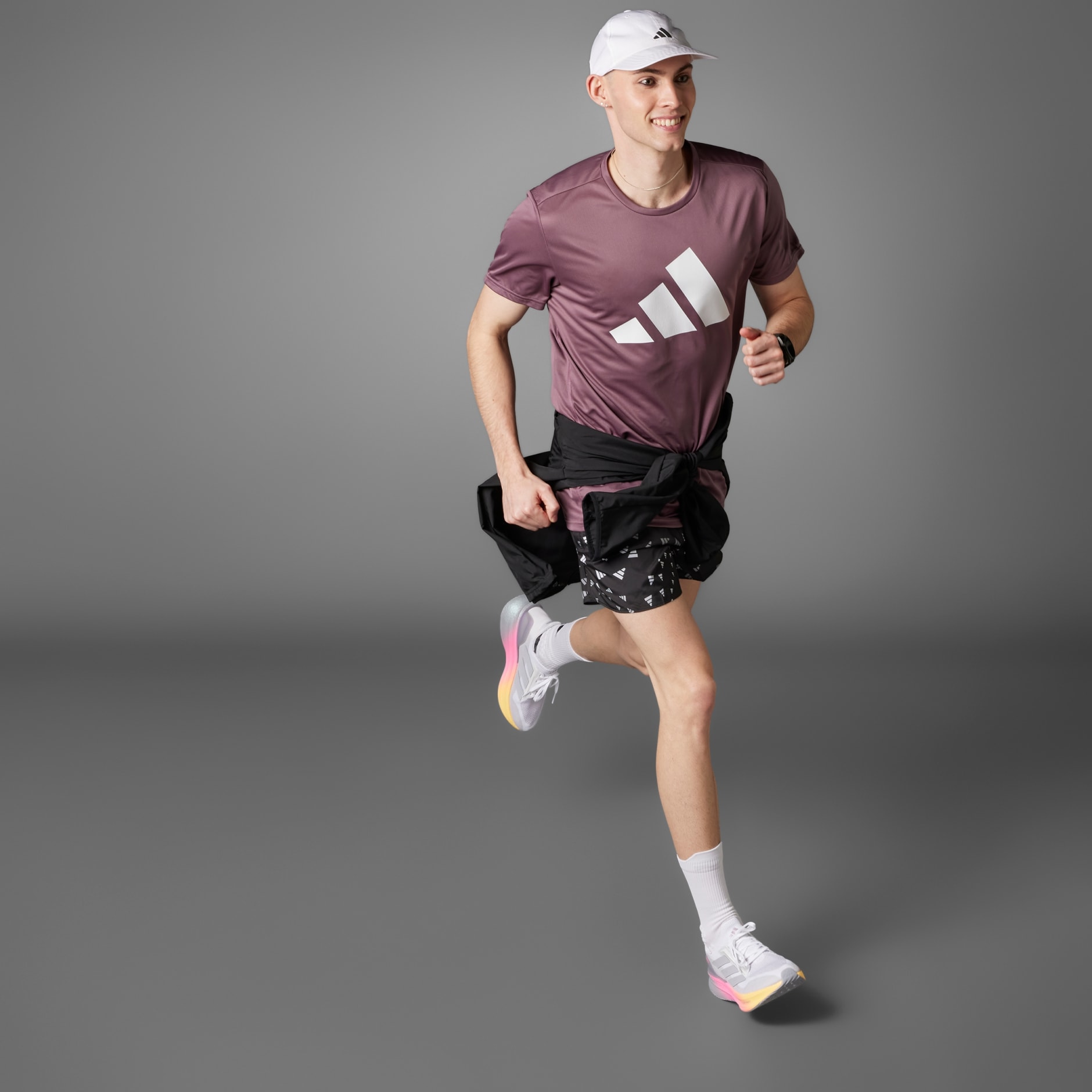 Men's Clothing - Run It Tee - Purple | adidas Egypt