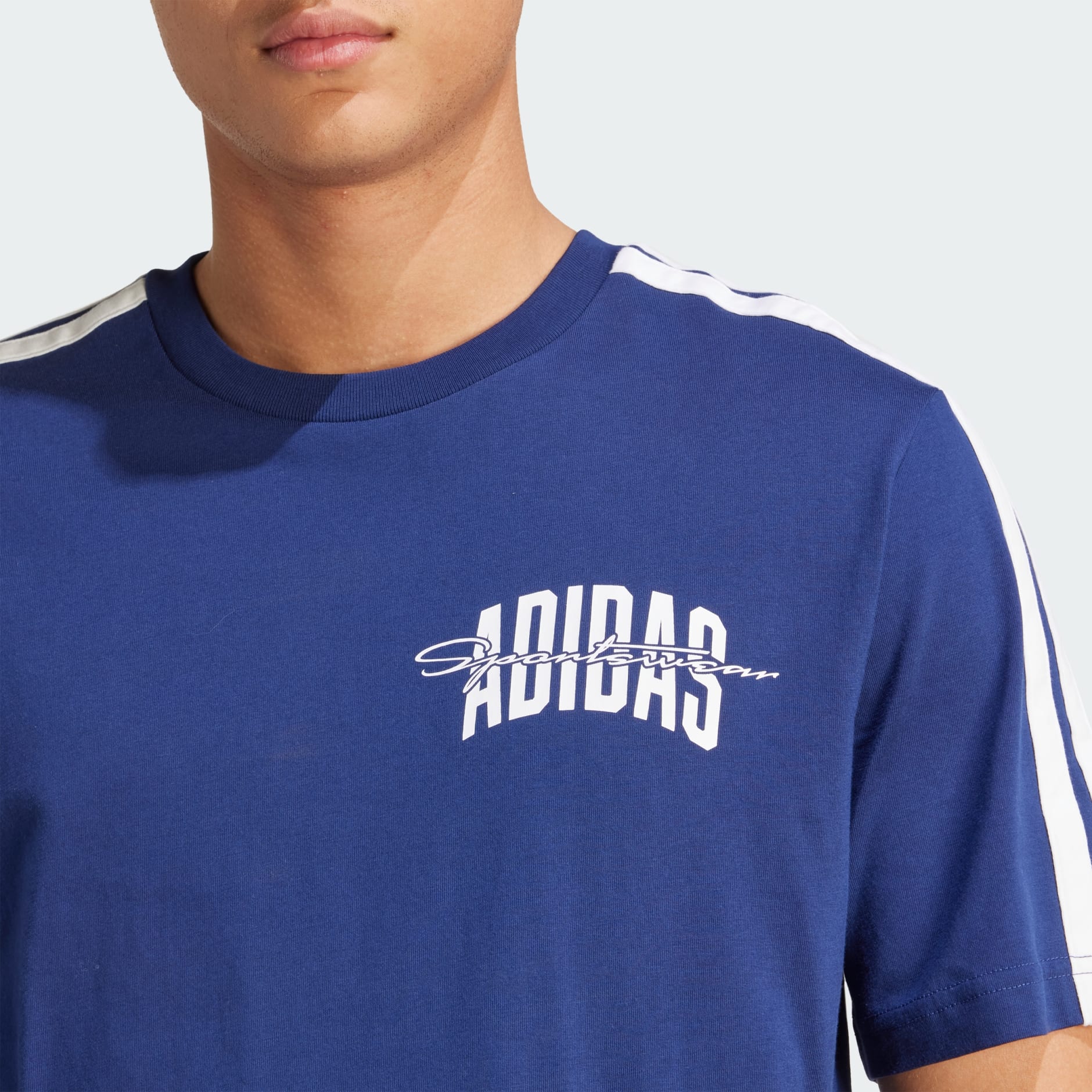 adidas Collegiate Script Graphic Tee - Blue | adidas UAE
