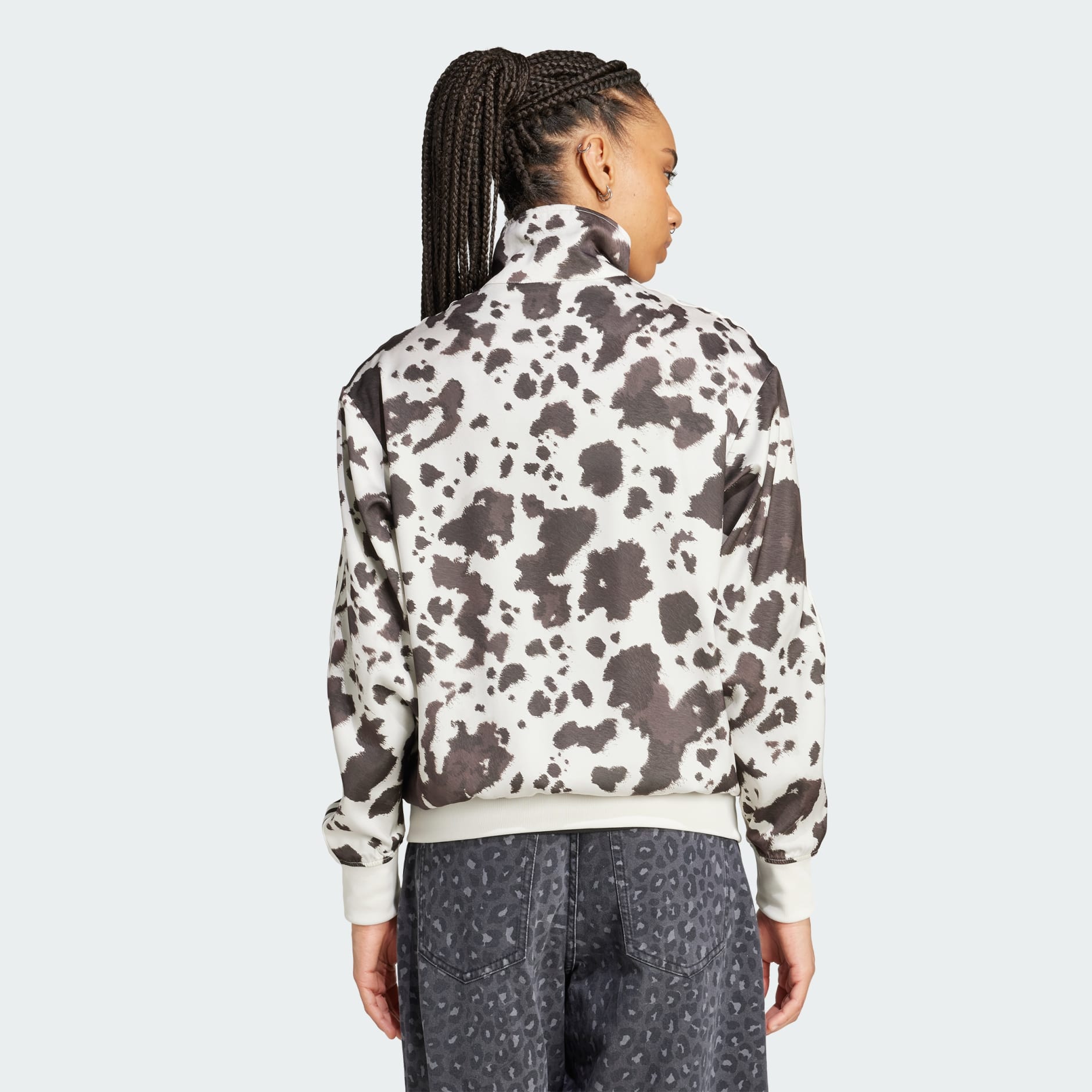 Clothing - Originals Satin Cow Print Track Top - Multicolour | adidas ...