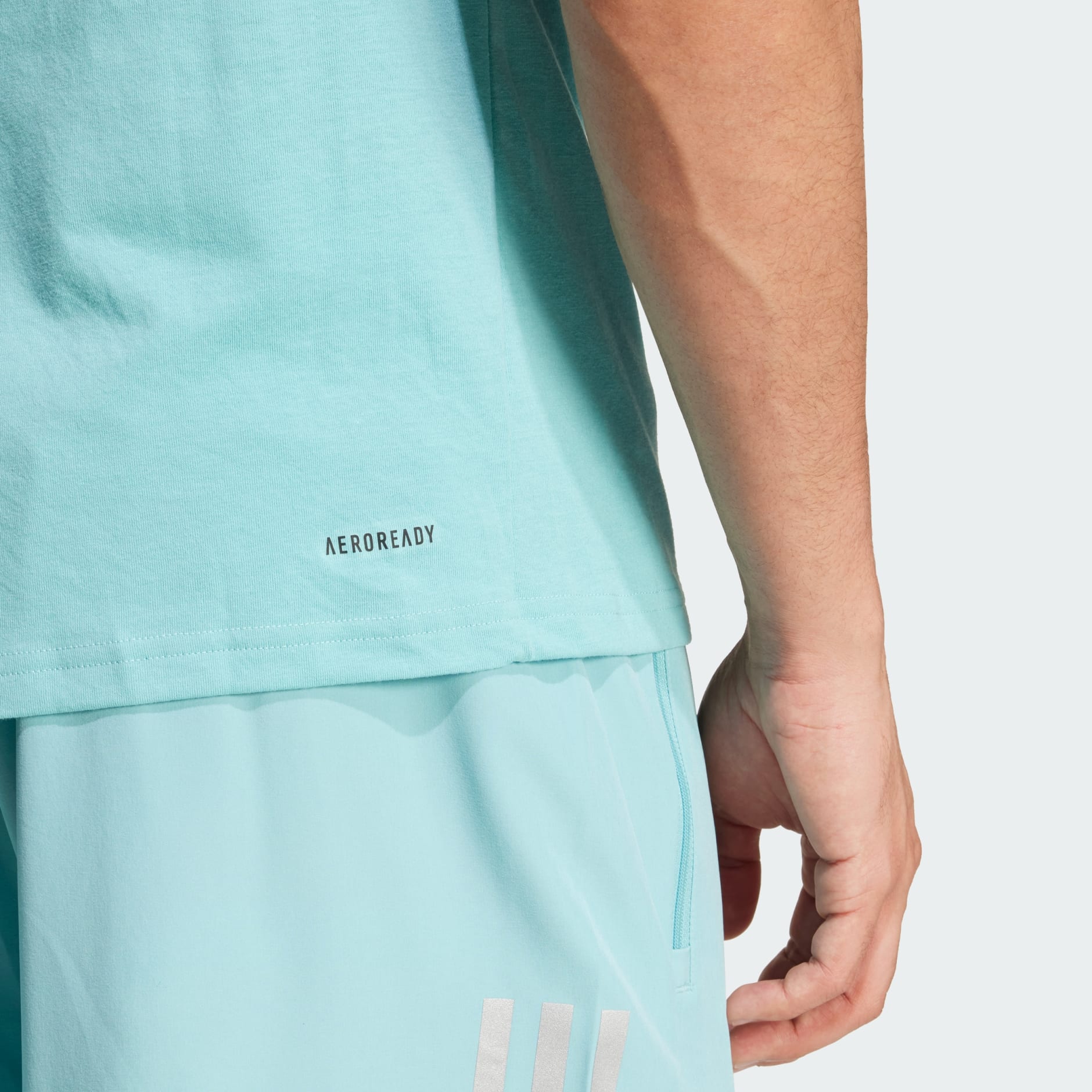 adidas Train Essentials Feelready Logo Training Tee - Turquoise ...