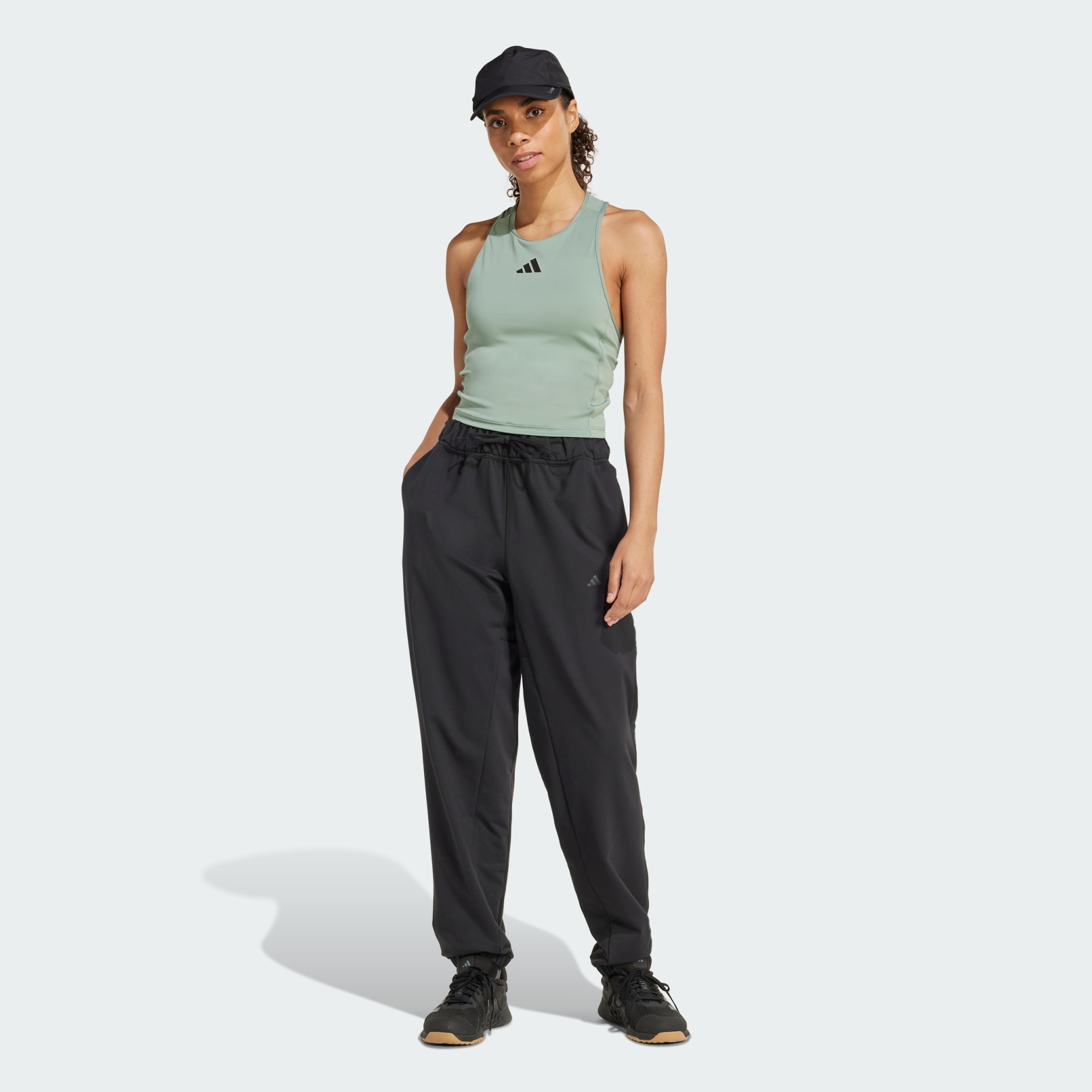 adidas Power 3-Stripes Racerback Bra Tank Top - Green | adidas UAE