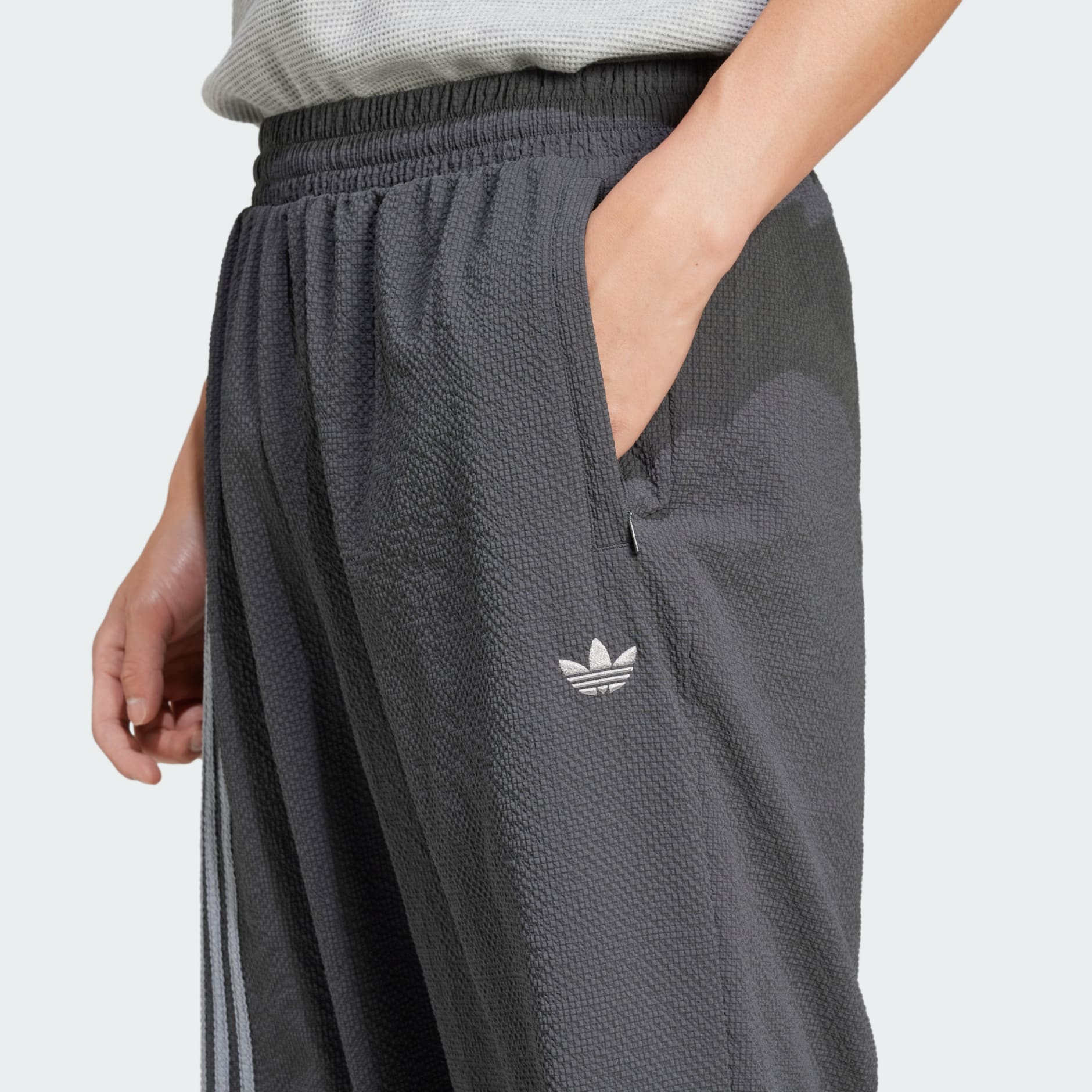 Clothing - Fashion Seersucker Firebird Track Pants - Grey | adidas ...