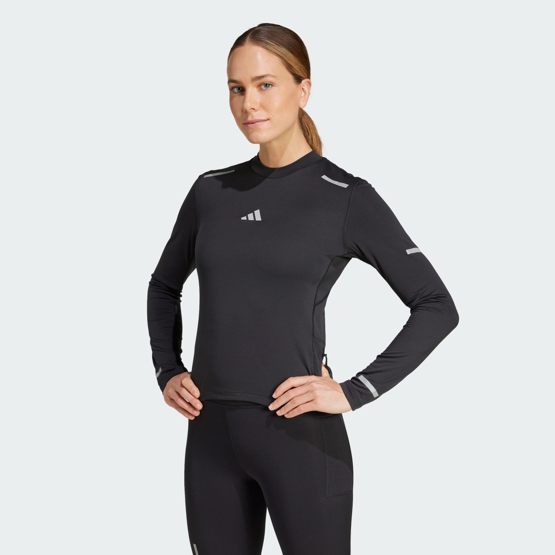 Clothing - Ultimate Running Reflective Long Sleeve Tee - Black | adidas ...