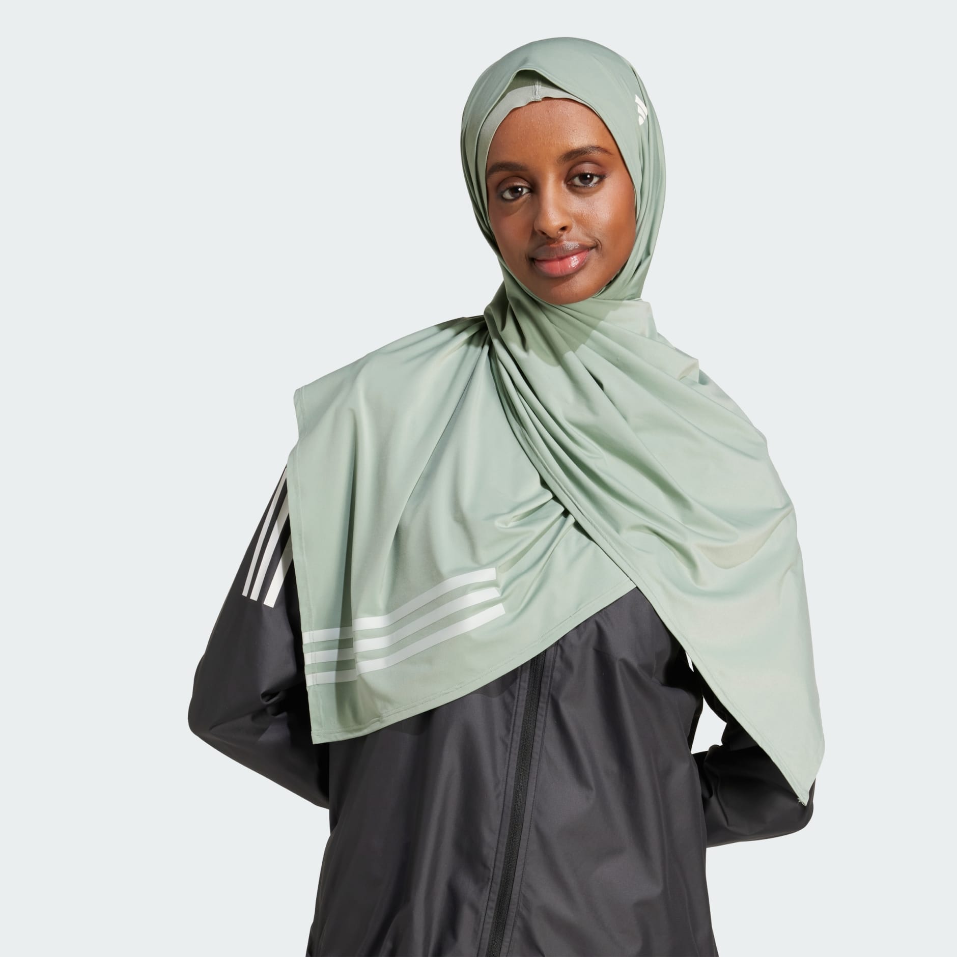 adidas Own the Run 3-Stripes Hijab - Green | adidas UAE