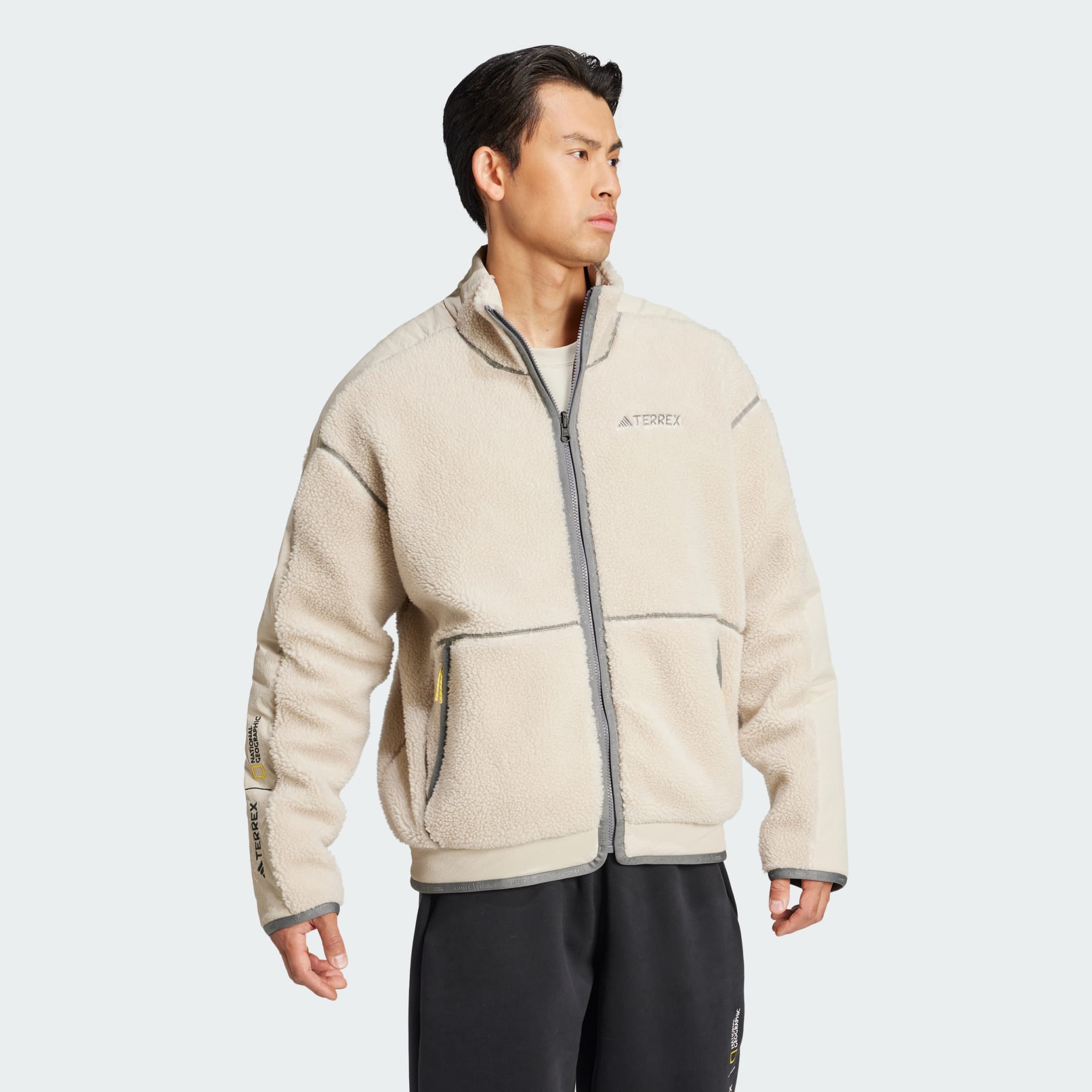 ©National Geographic High Pile Jacket (Gender Neutral) - Beige | adidas ...